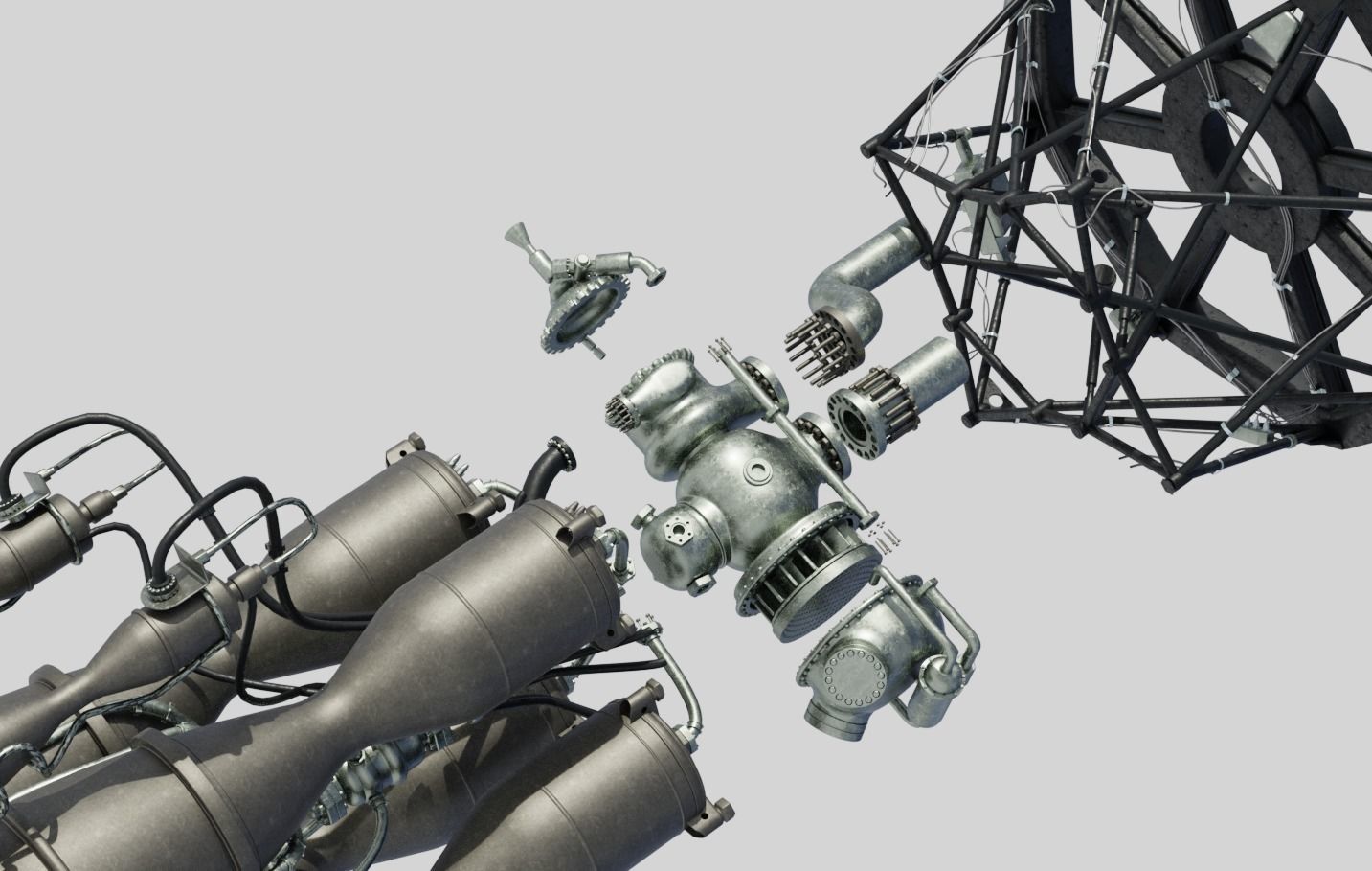 RD-108 Rocket engine 3D model | CGTrader