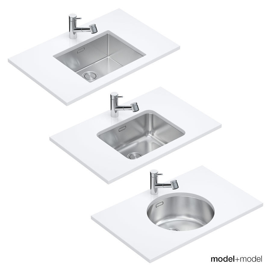 Custom sinks set 3D model | CGTrader
