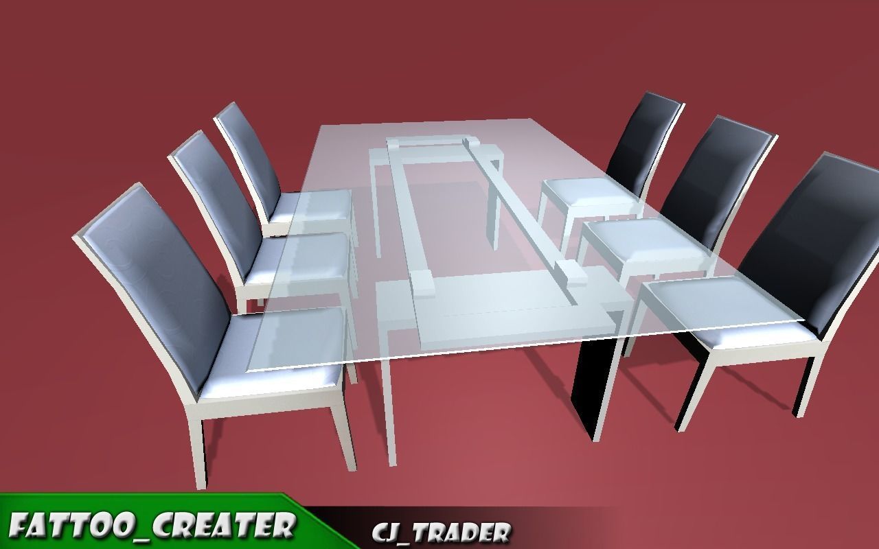 3D model Dining-Table Set Low-Poly 3D Model VR / AR / low-poly | CGTrader