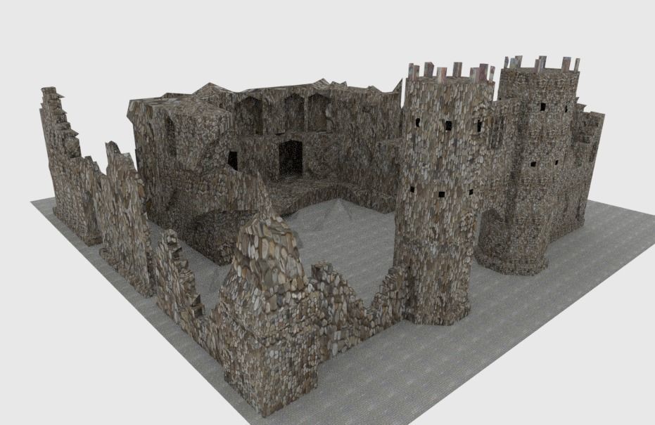 Blender 3D Castle Ruins 2 free VR / AR / low-poly 3D model | CGTrader