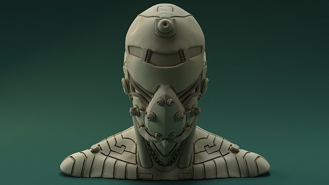 Robot bust 3D model 3D printable | CGTrader