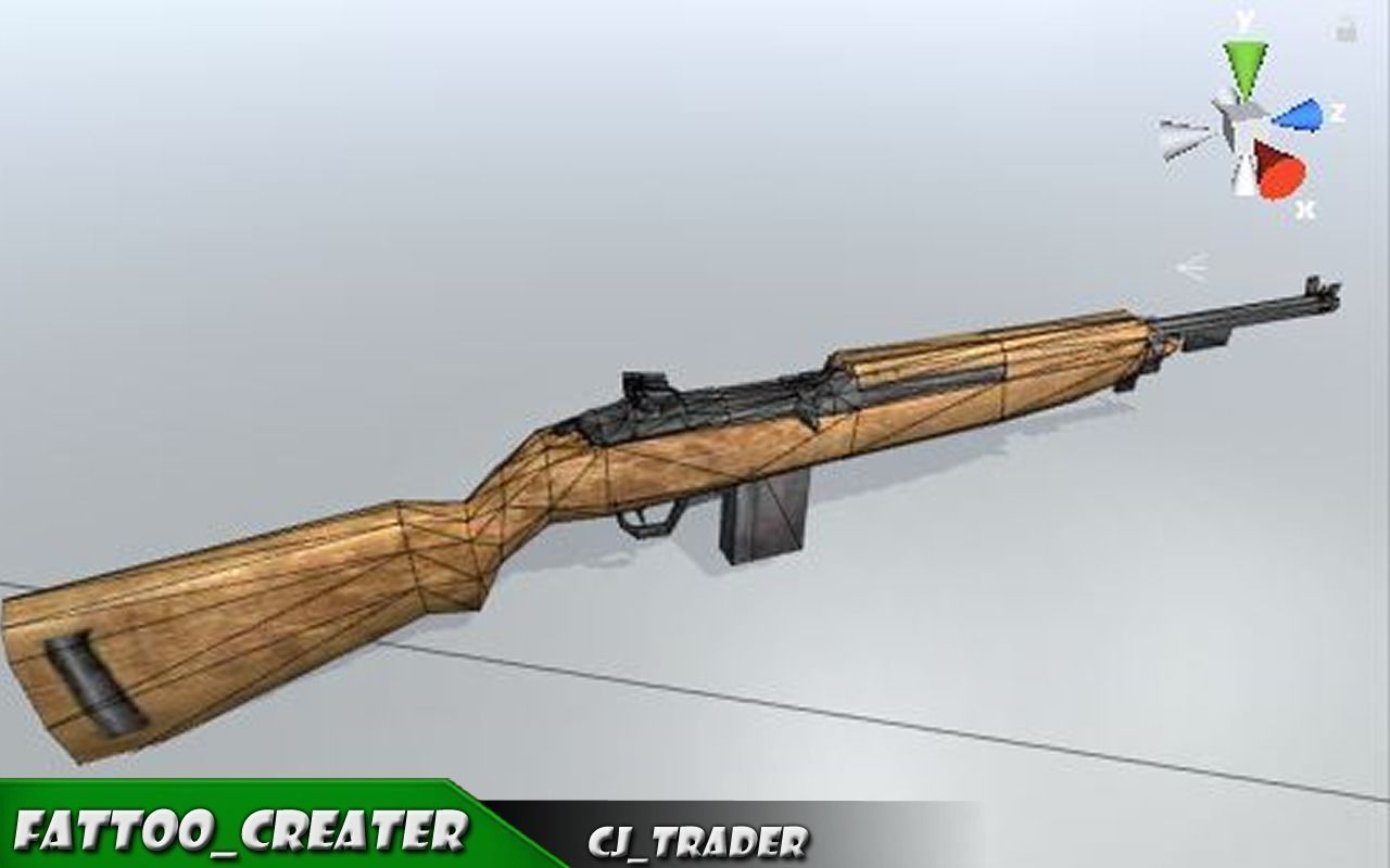 3D model Carbine Riffle low poly 3d model VR / AR / low-poly | CGTrader