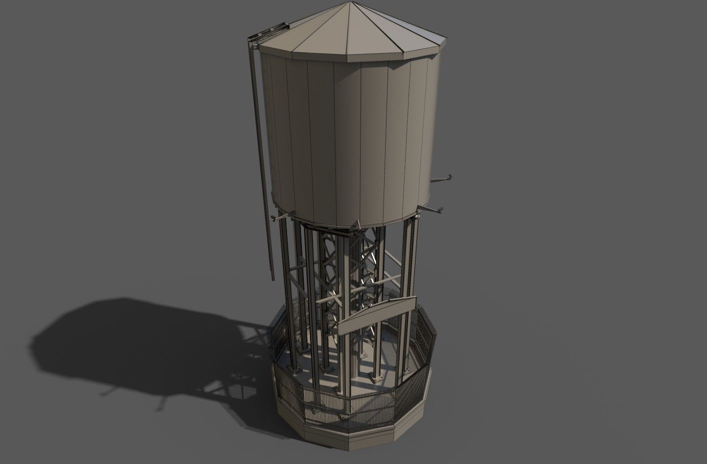 Water tower full free 3D model | CGTrader