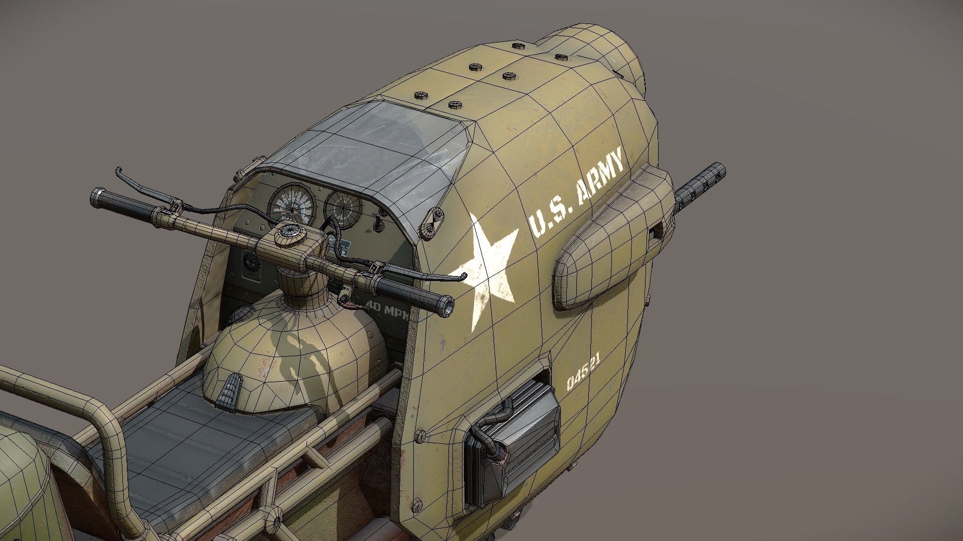 3D model WW2 Tracked Motorcycle VR / AR / low-poly | CGTrader