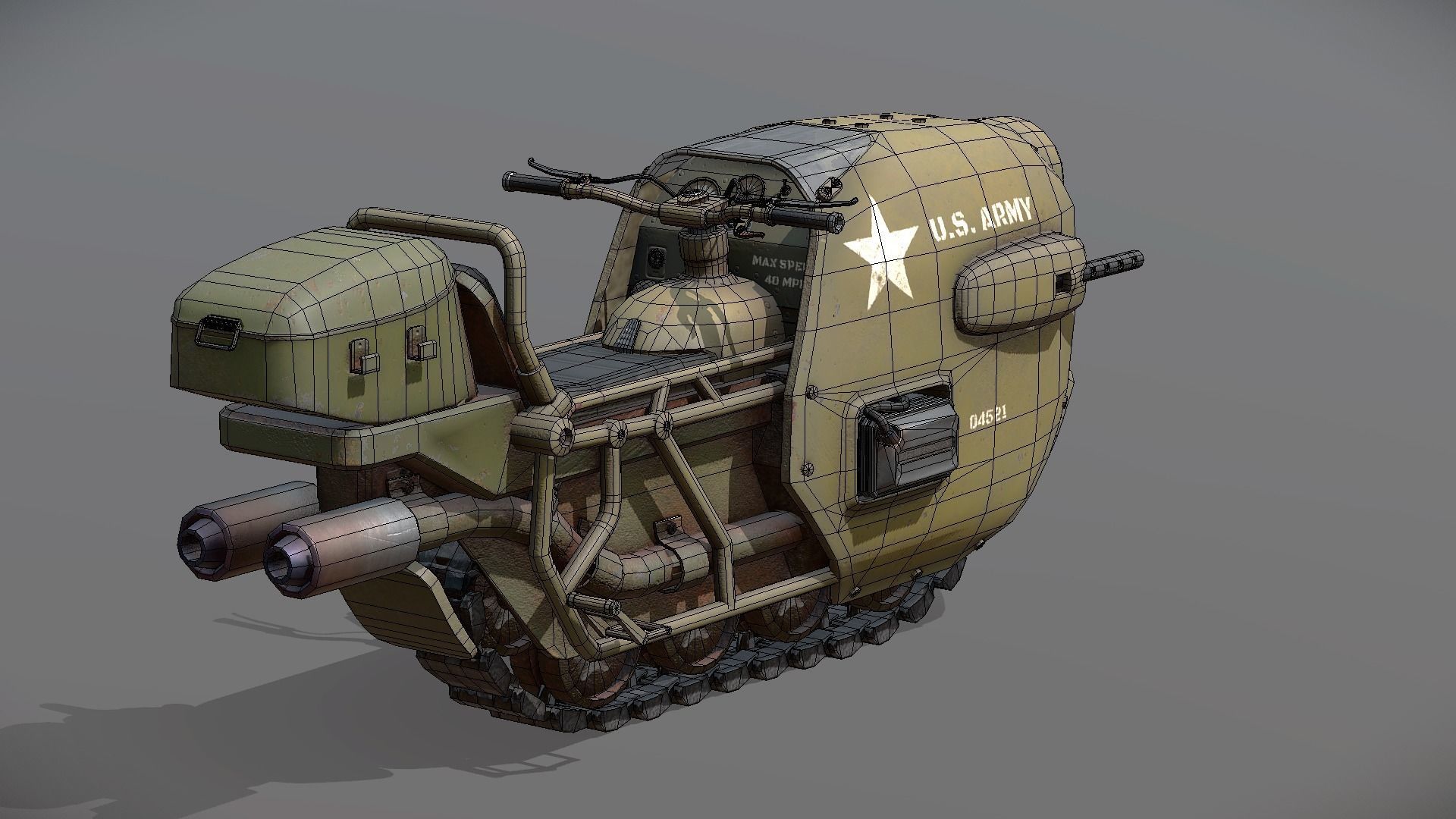 3D model WW2 Tracked Motorcycle VR / AR / low-poly | CGTrader
