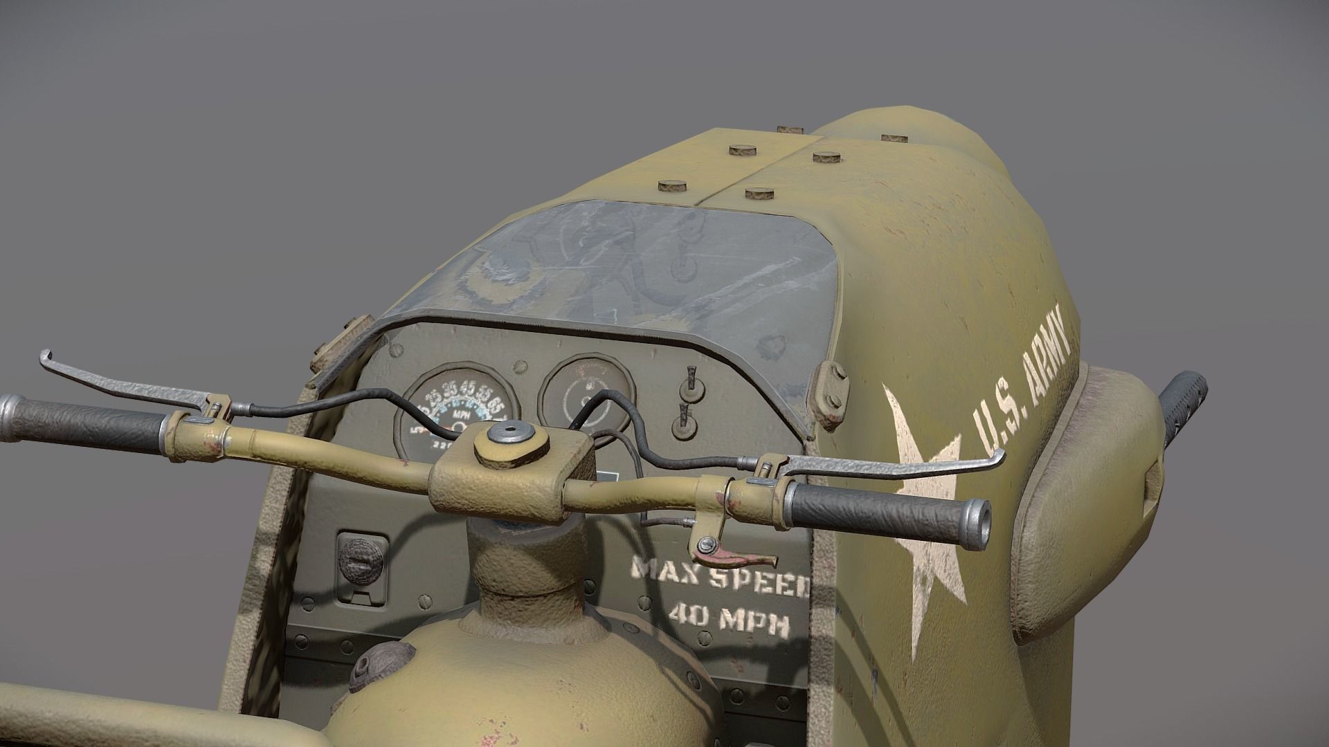 3D model WW2 Tracked Motorcycle VR / AR / low-poly | CGTrader