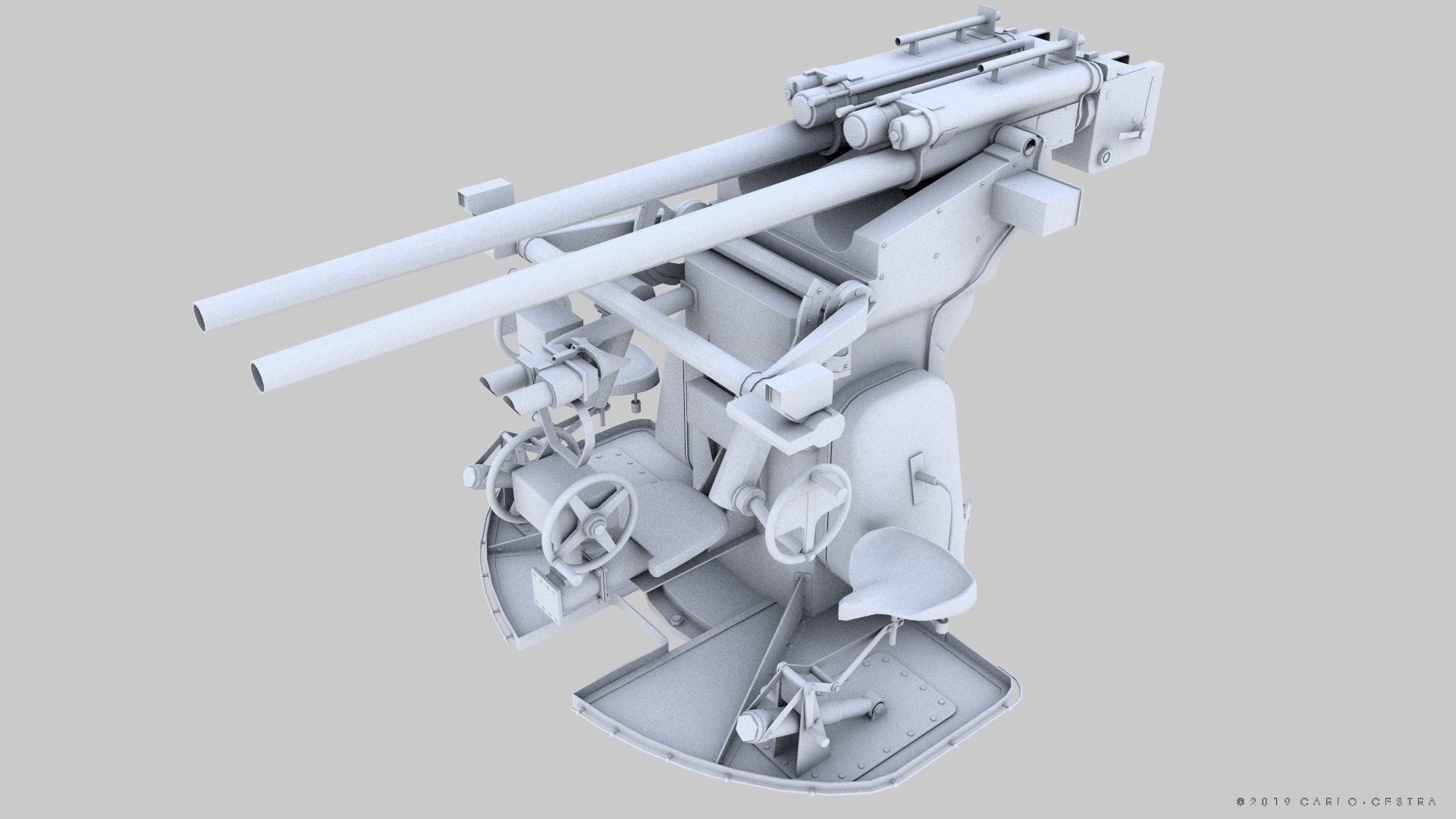 3D model German 37mm SK C30 anti-aircraft gun VR / AR / low-poly | CGTrader
