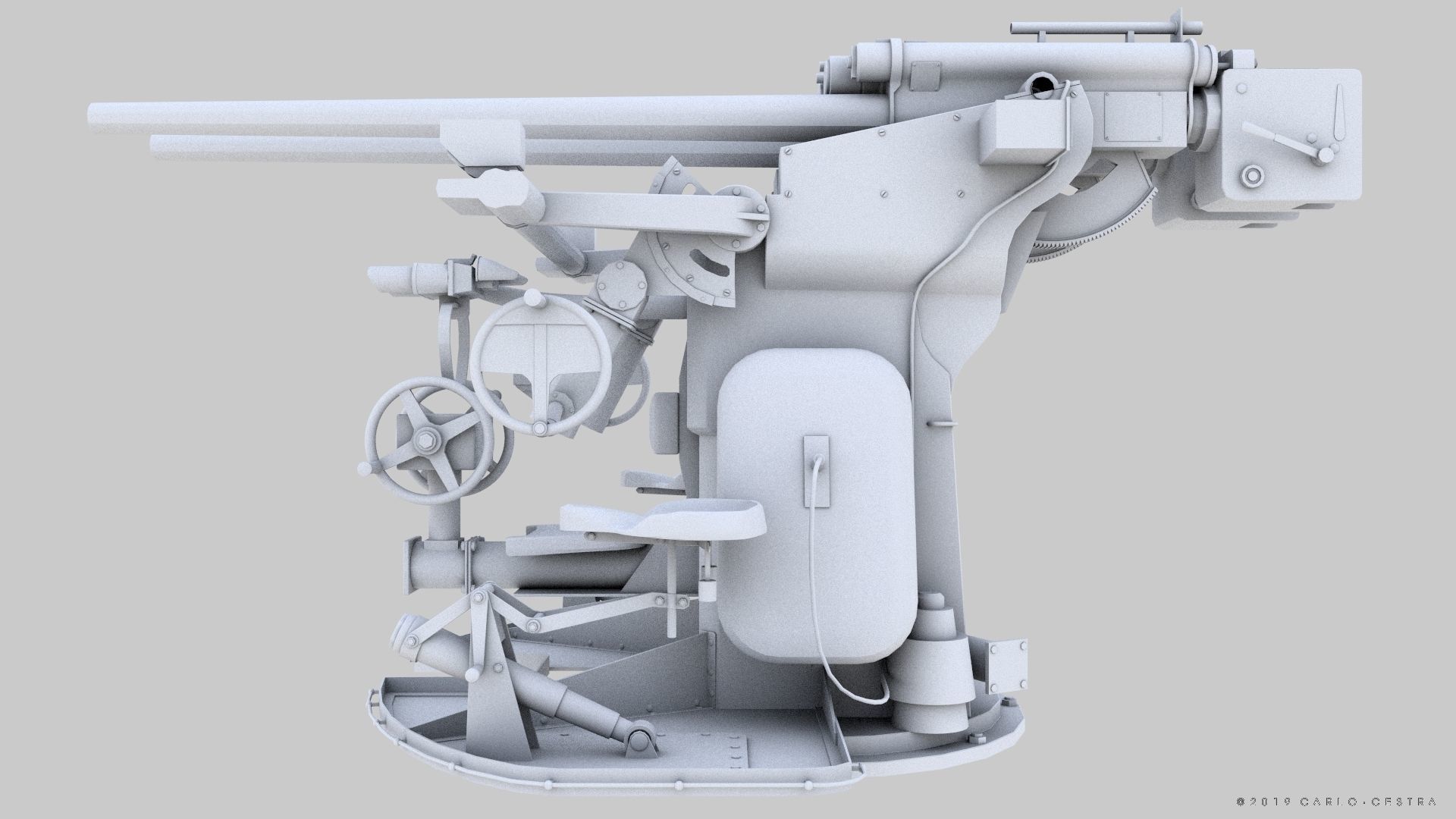 3D model German 37mm SK C30 anti-aircraft gun VR / AR / low-poly | CGTrader