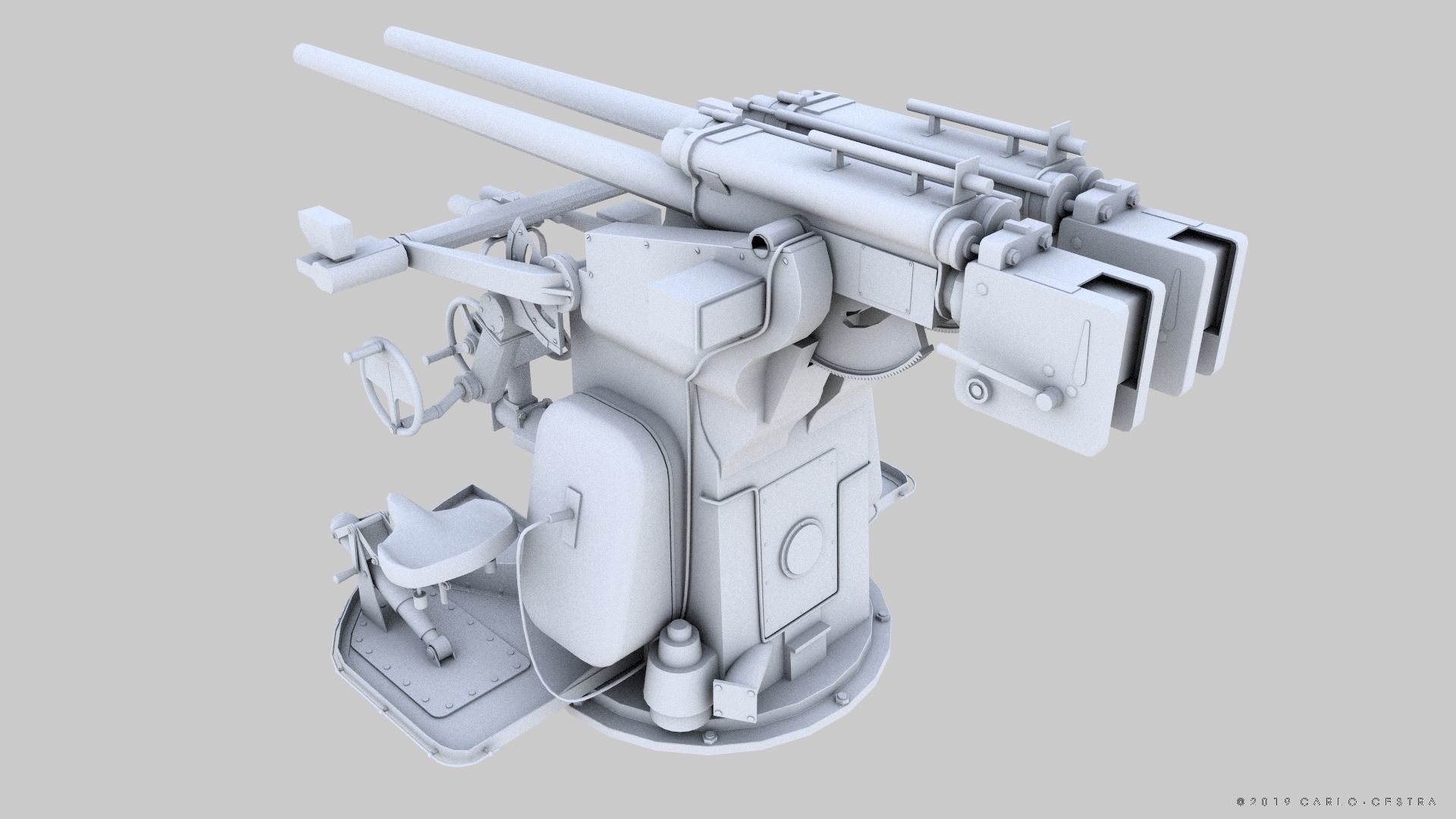 3D model German 37mm SK C30 anti-aircraft gun VR / AR / low-poly | CGTrader
