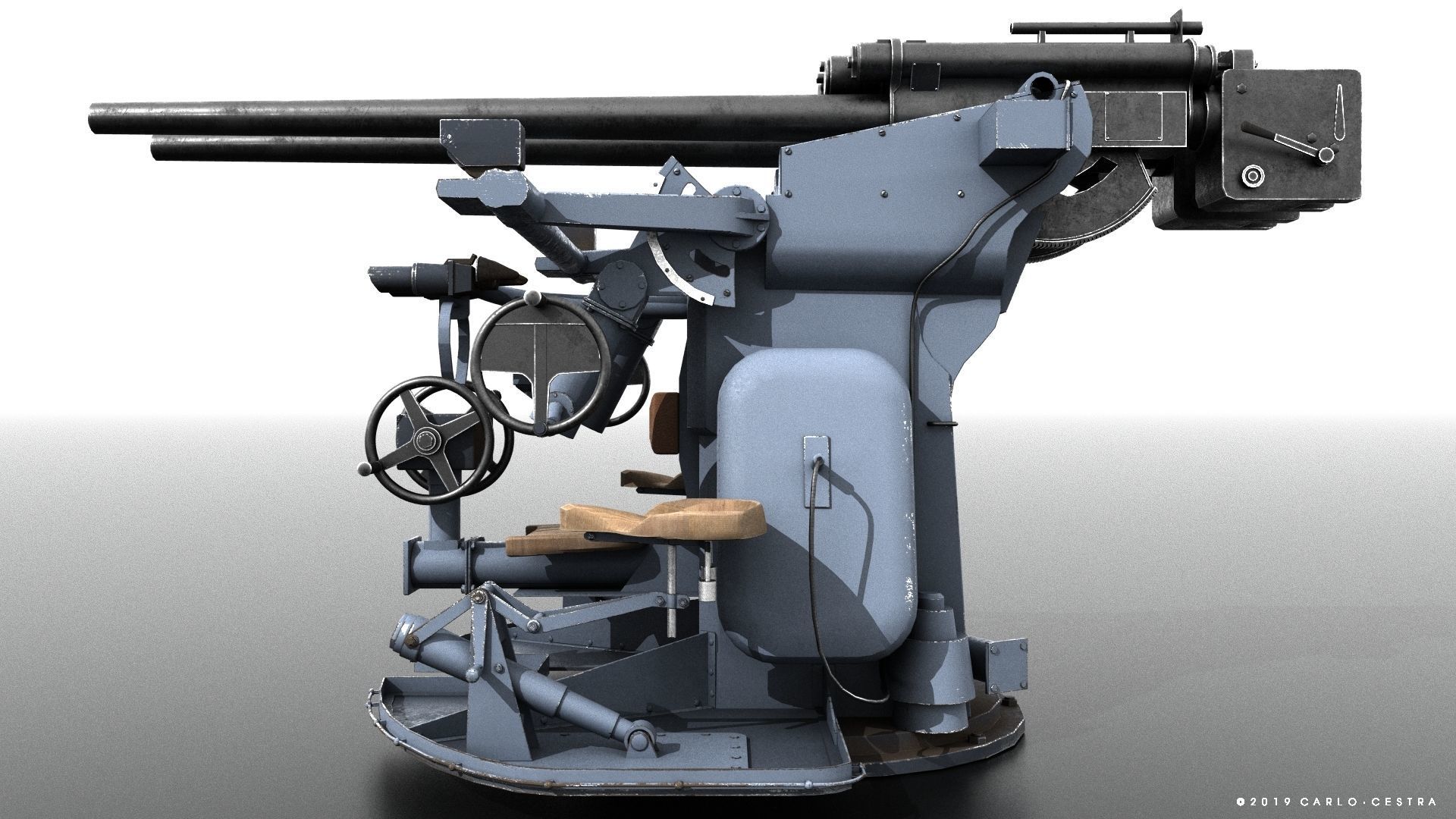 3D model German 37mm SK C30 anti-aircraft gun VR / AR / low-poly | CGTrader