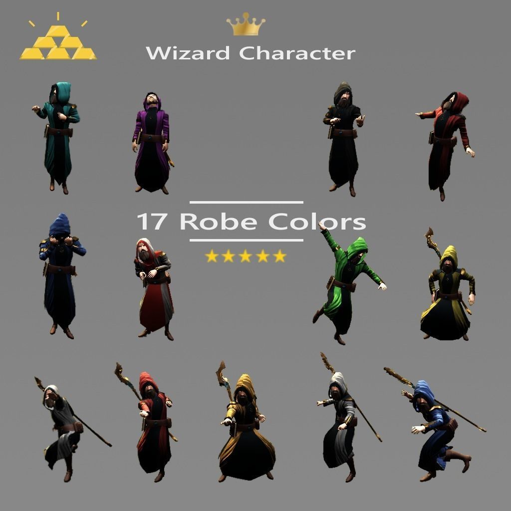 Animated Wizard Character Model 3D model animated rigged | CGTrader