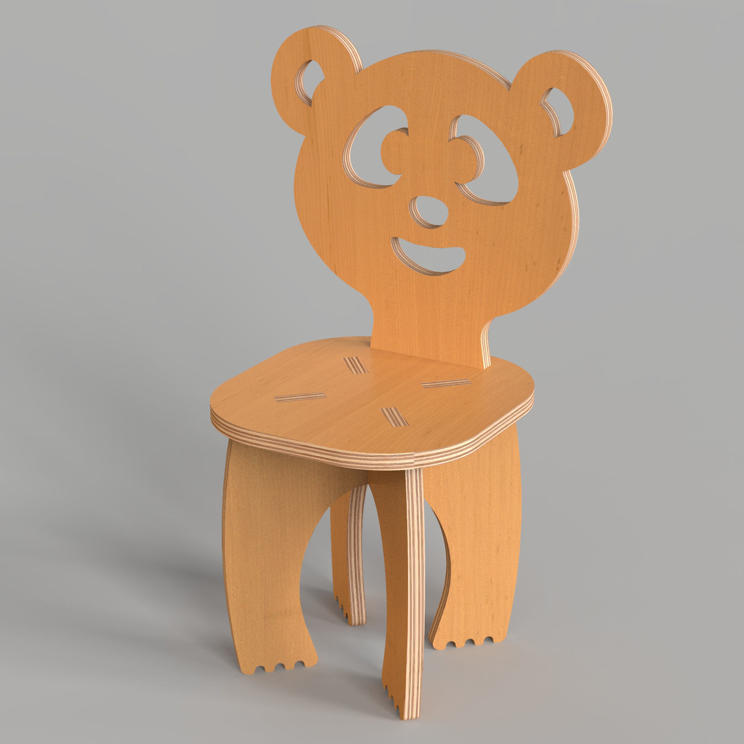 Panda Chair CNCFurniture Project 3D model | CGTrader