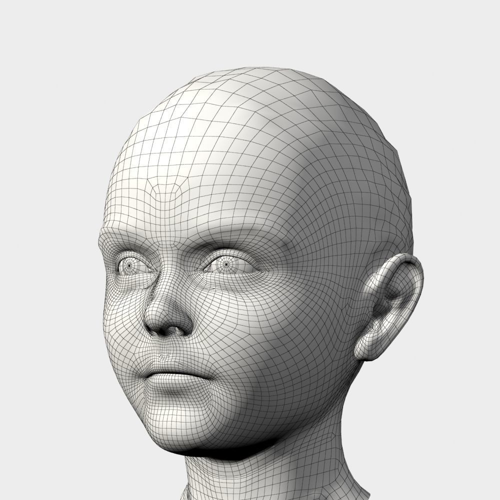 Baby head 02 3D model | CGTrader
