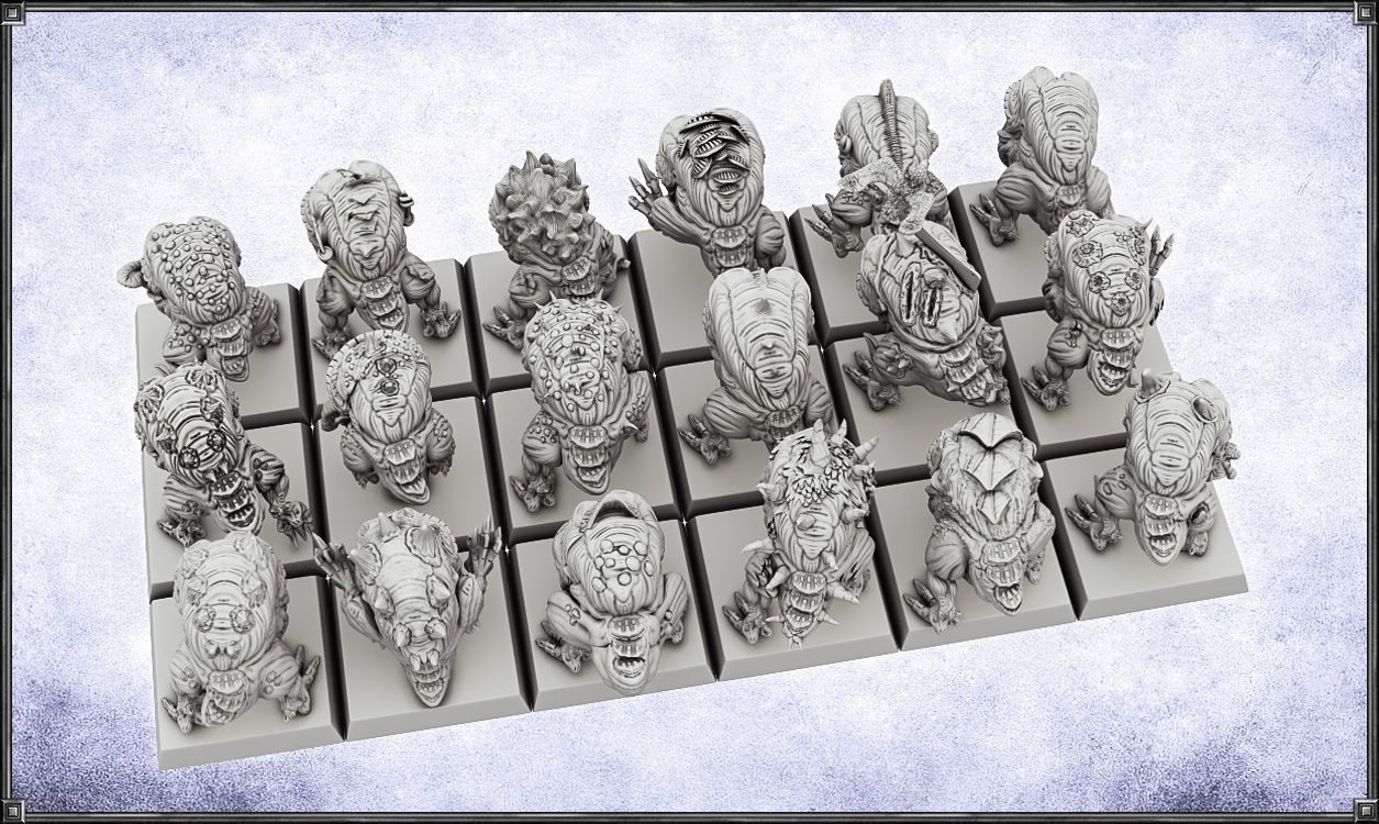 Wild Orc Squigs Herd -UNIT- 28mm Miniatures 3D model 3D printable ...