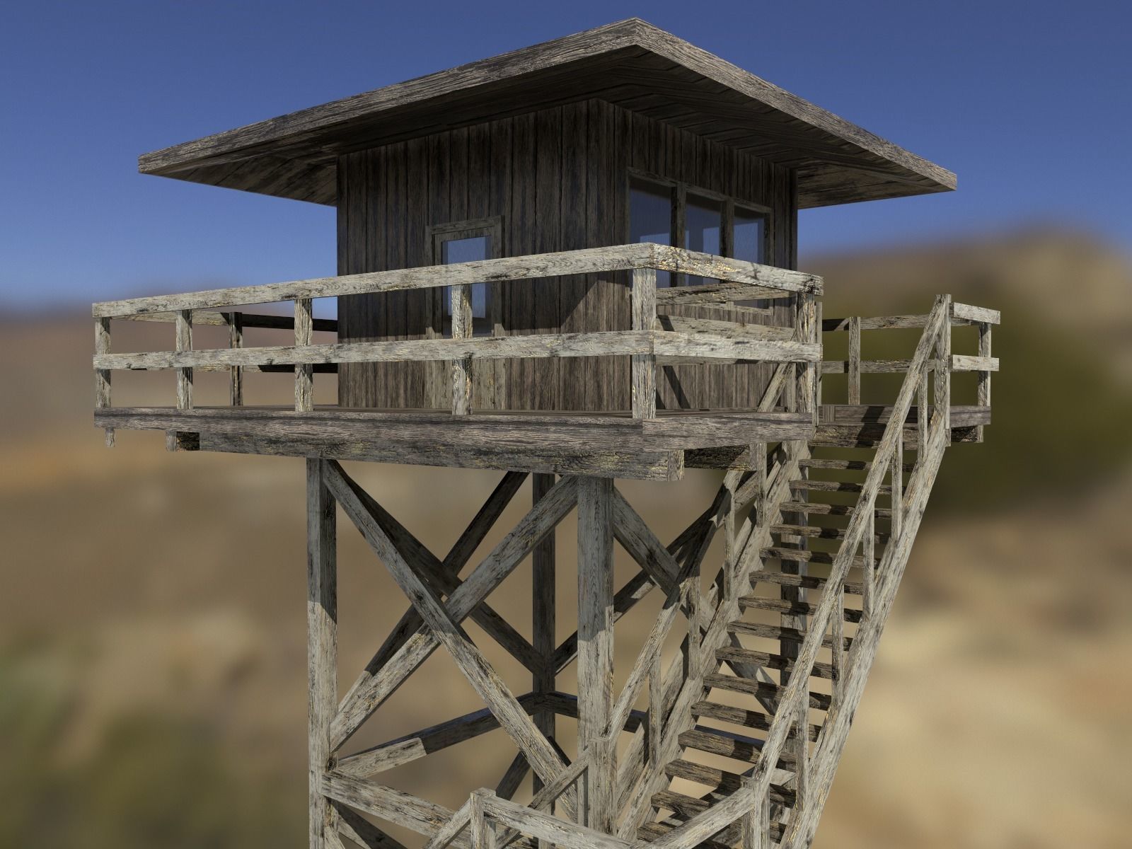 3D model Modular Fire lookout tower PBR VR / AR / low-poly | CGTrader