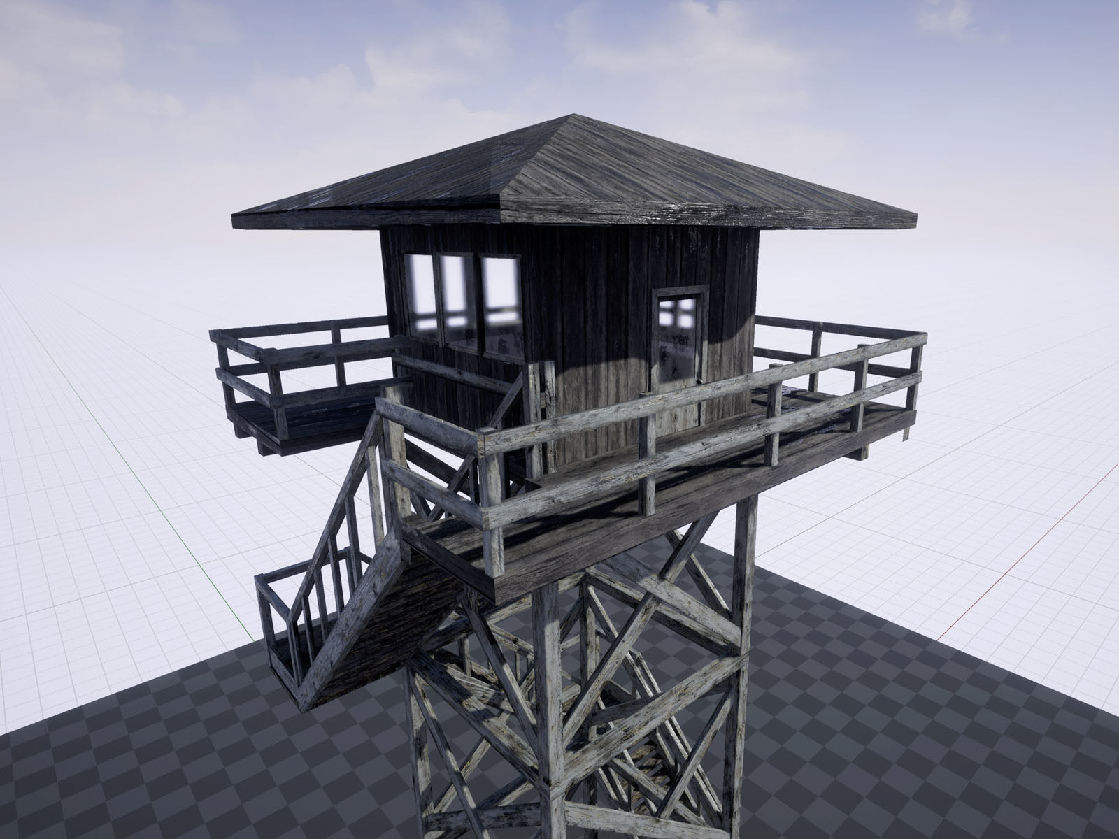 3D model Modular Fire lookout tower PBR VR / AR / low-poly | CGTrader