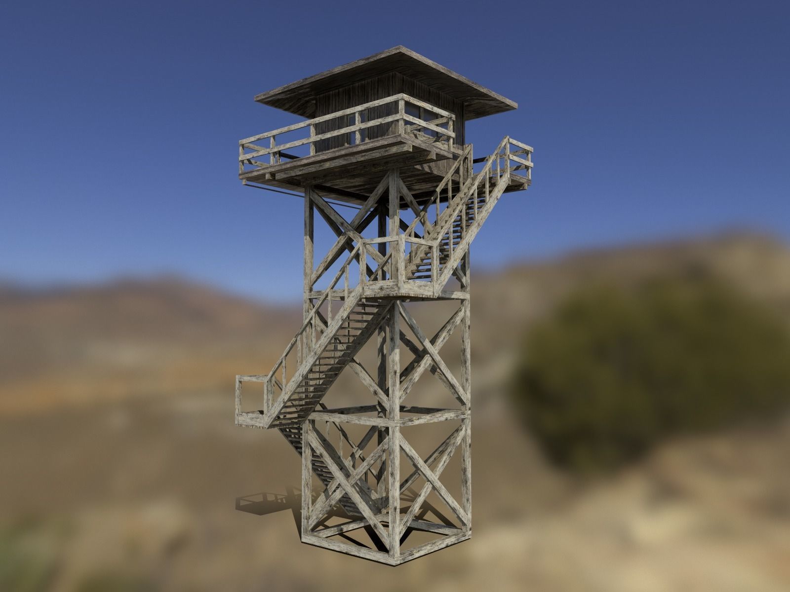 3D model Modular Fire lookout tower PBR VR / AR / low-poly | CGTrader