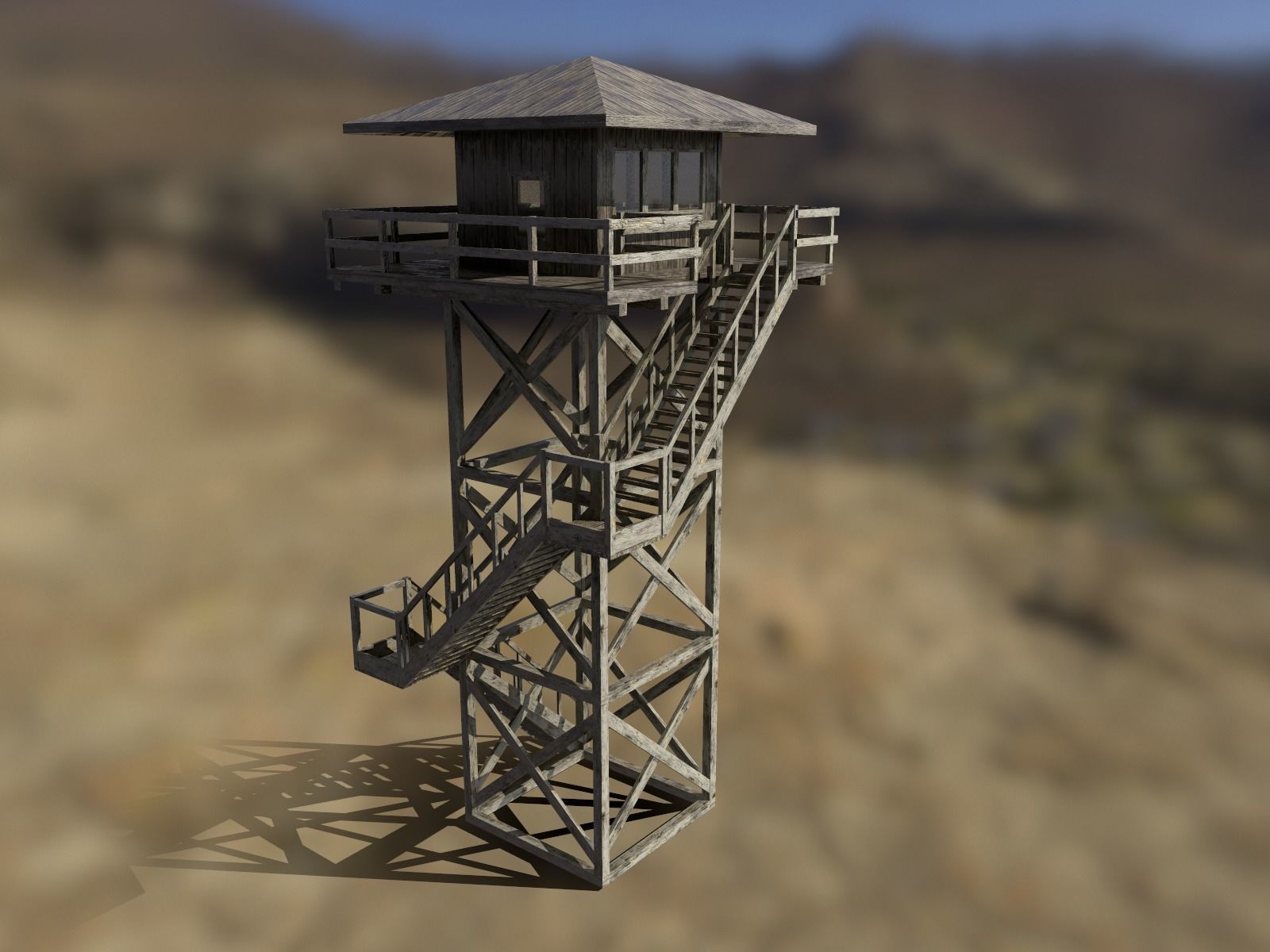3D model Modular Fire lookout tower PBR VR / AR / low-poly | CGTrader