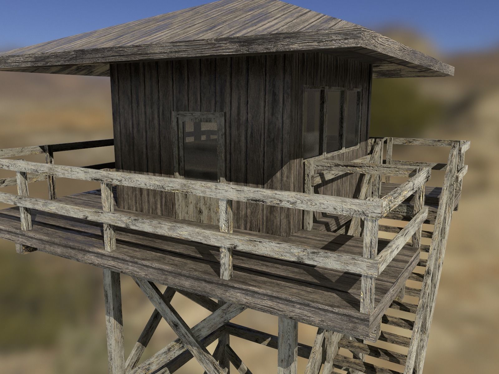 3D model Modular Fire lookout tower PBR VR / AR / low-poly | CGTrader