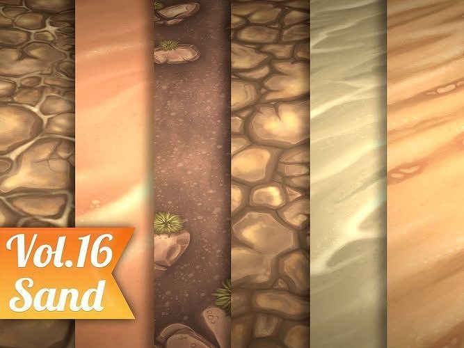 Texture Stylized Sand Vol 16 - Hand Painted Texture Pack VR / AR / low ...