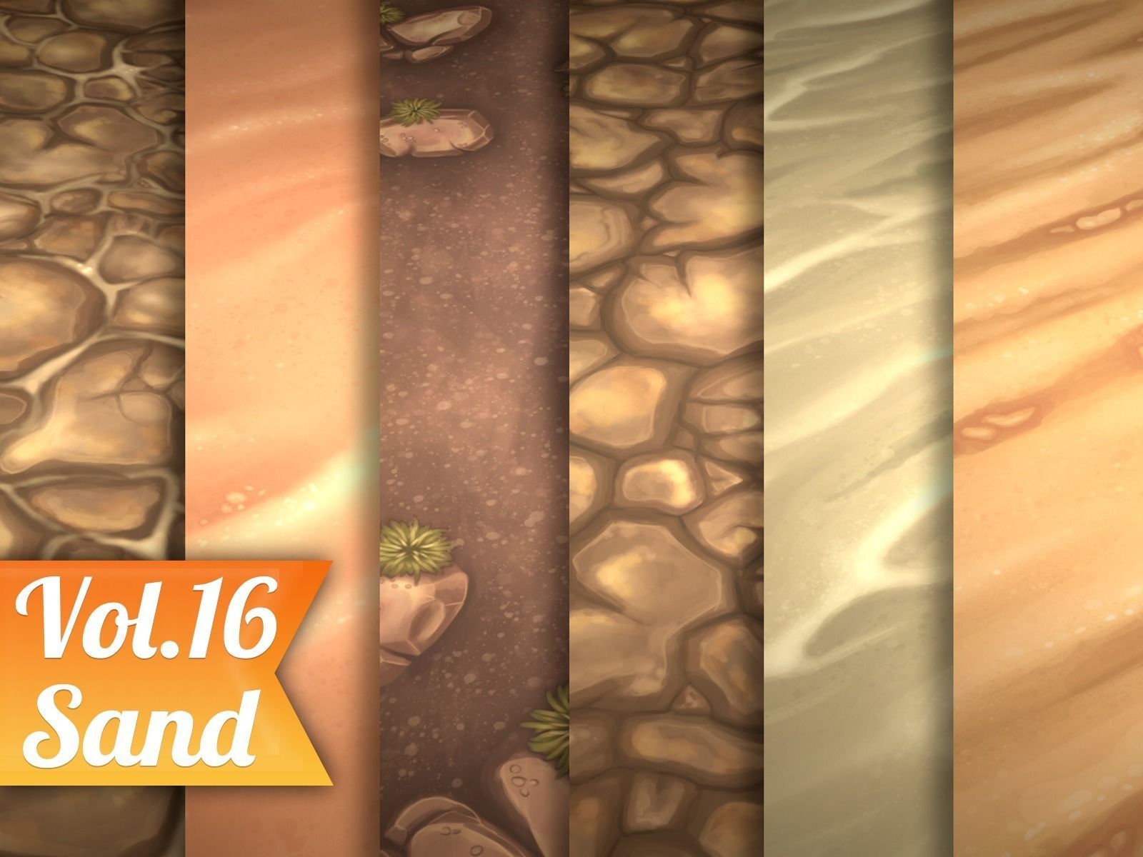 Texture Stylized Sand Vol 16 - Hand Painted Texture Pack VR / AR / low ...