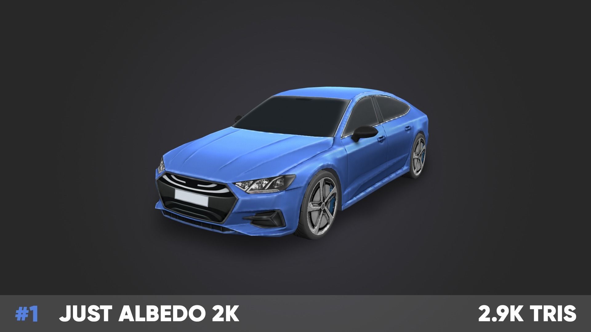 3D model Mobil Game-Ready Sedan Car 1 Low-Poly VR / AR / low-poly ...