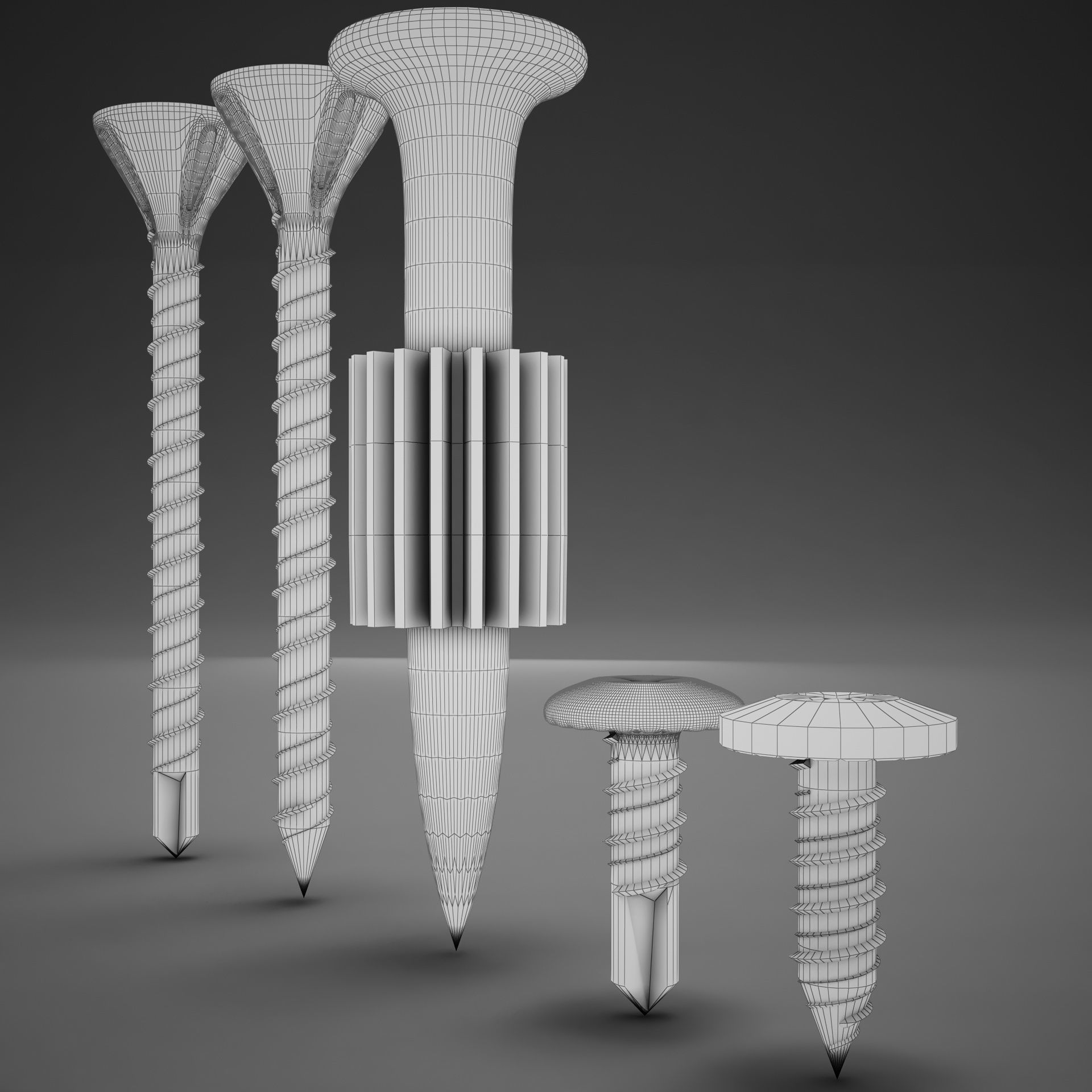 Screws Collection set of 3D model | CGTrader