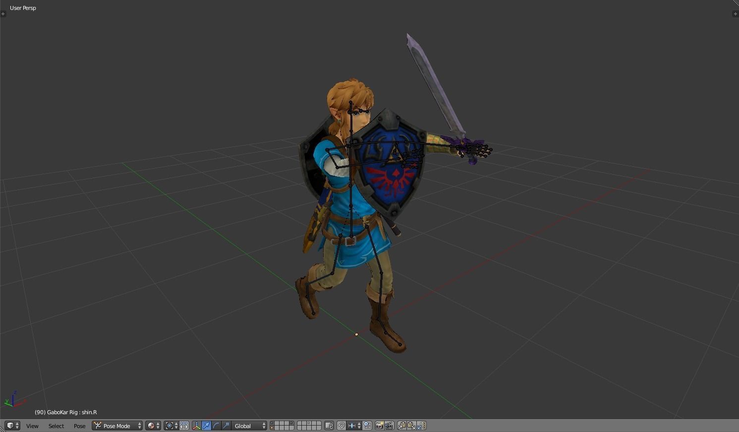 LINK - BREATH OF THE WILD - RIGGED - PBR - GABOKAR 3D model rigged ...