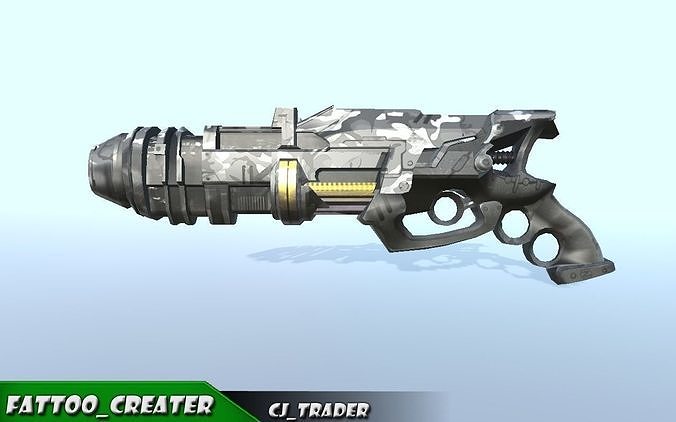 3D model Sci-Fi Weapon Space Gun Low-poly 3D Model VR / AR / low-poly ...