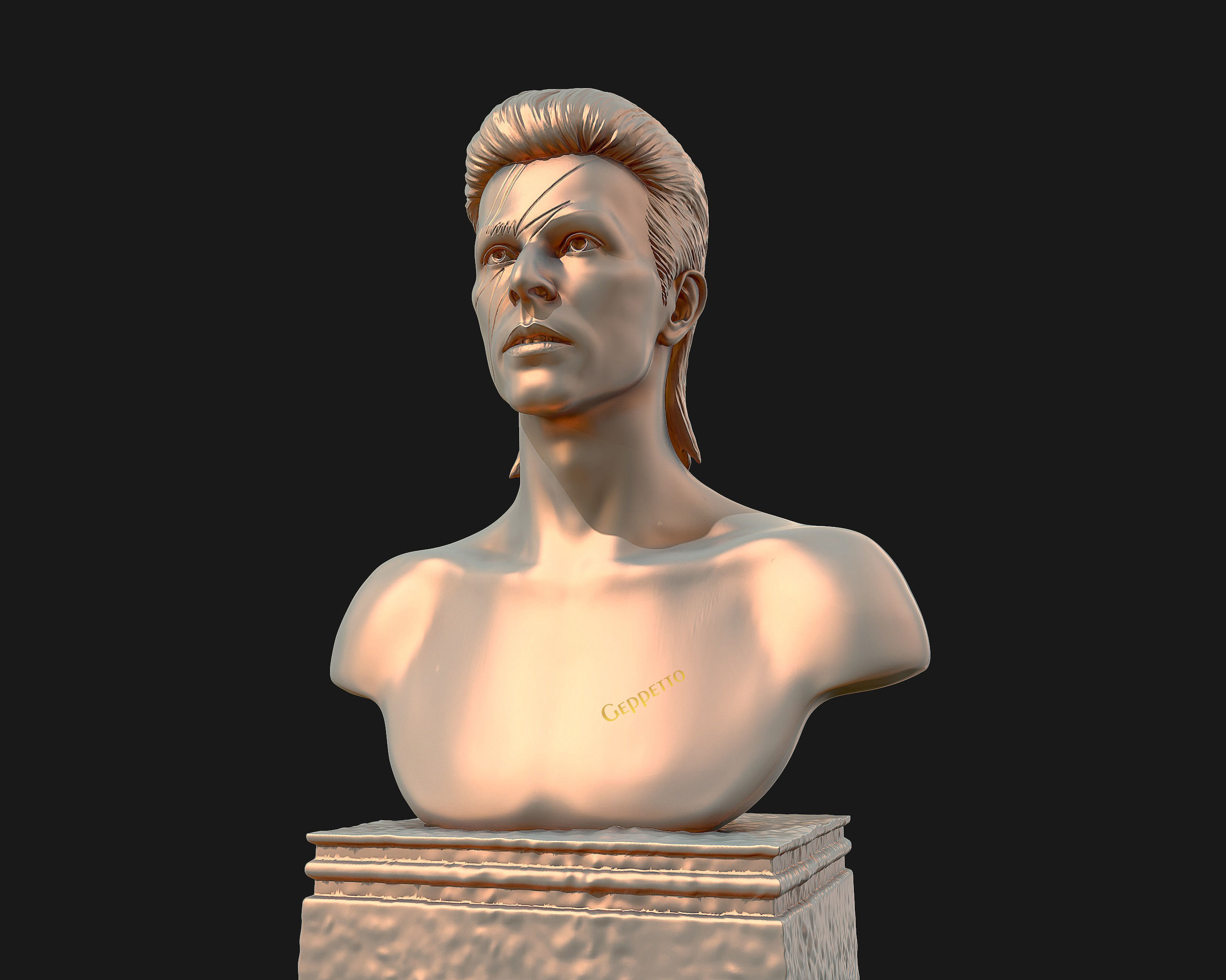 David Bowie 3D Sculpture Model Ready to 3D print 3D model 3D printable ...