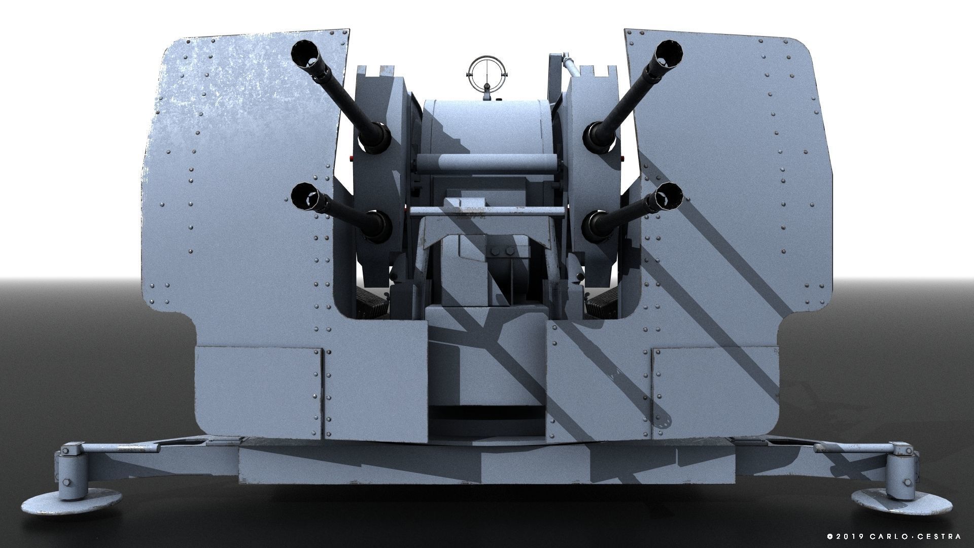 3D model German 20mm Flak 38 Vierling VR / AR / low-poly | CGTrader