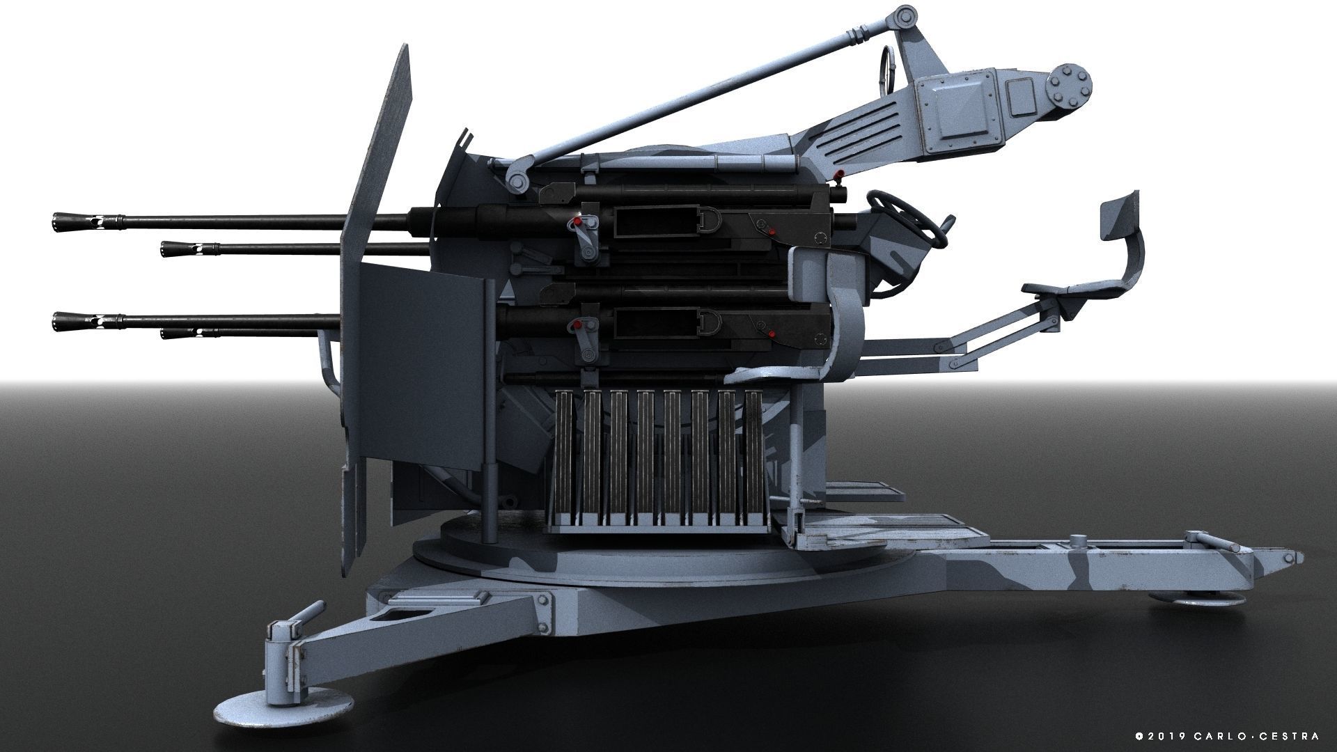 3D model German 20mm Flak 38 Vierling VR / AR / low-poly | CGTrader