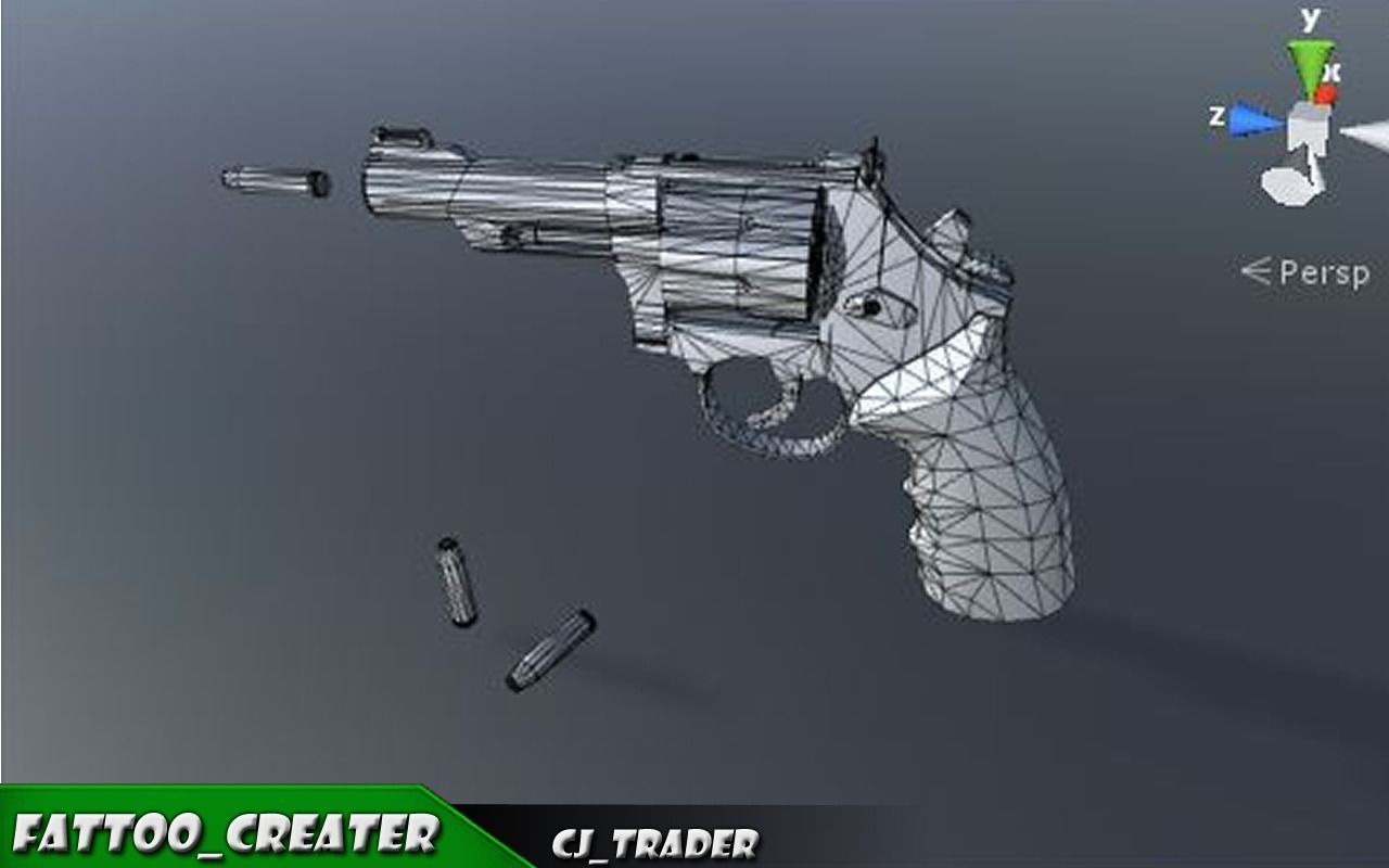 3D model SM557 Revolver 44 Magnum Low-poly 3D model VR / AR / low-poly | CGTrader