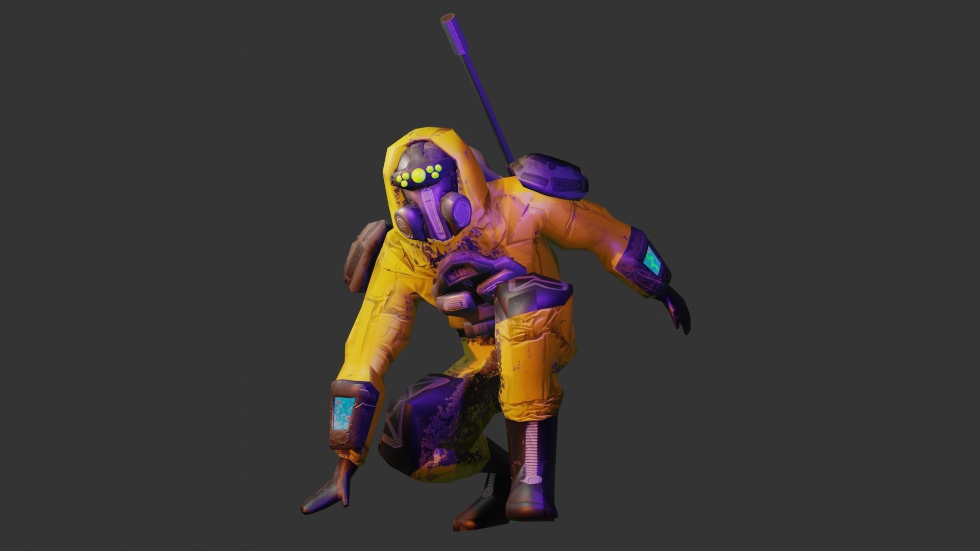 3D model Astro-Biologist Scientist Character Model Low Poly RTS Unit VR ...