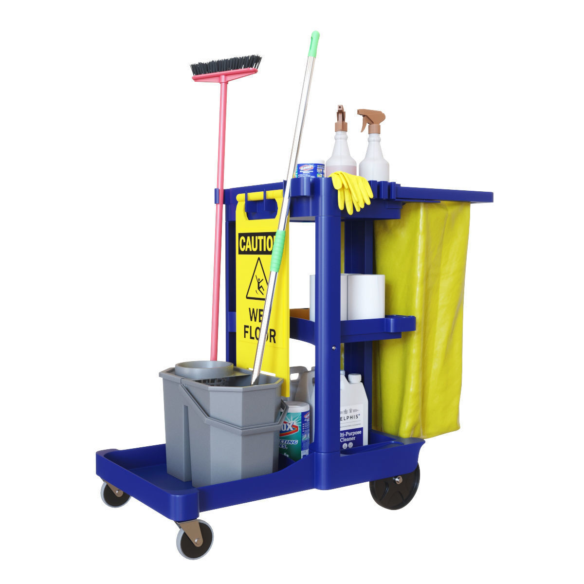Cleaning cart 3D model | CGTrader