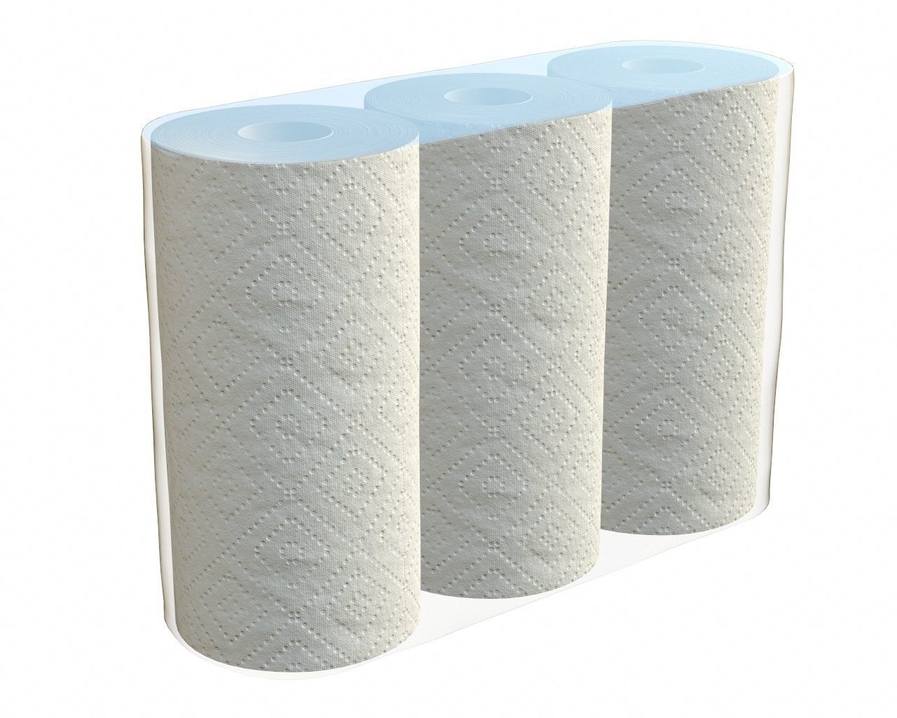 Paper towel 3 pack medium 3D model MAX OBJ FBX MDL