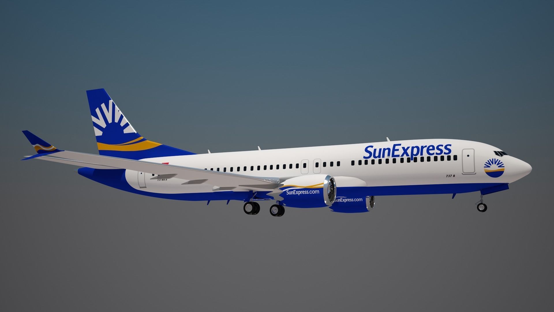 SunExpress Boeing 737 MAX 8 3D model | CGTrader