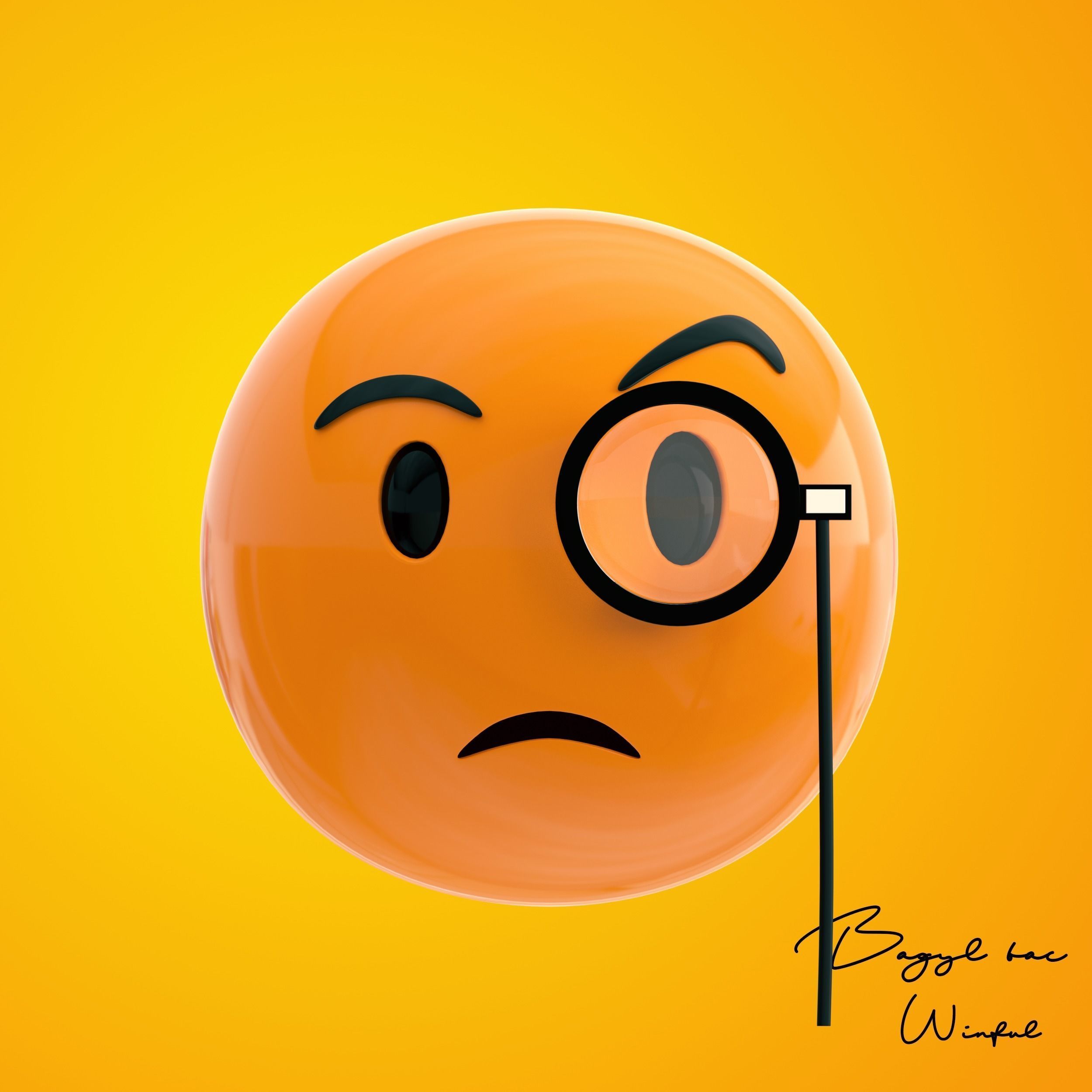 Emoji Face with Monocle 3D model | CGTrader