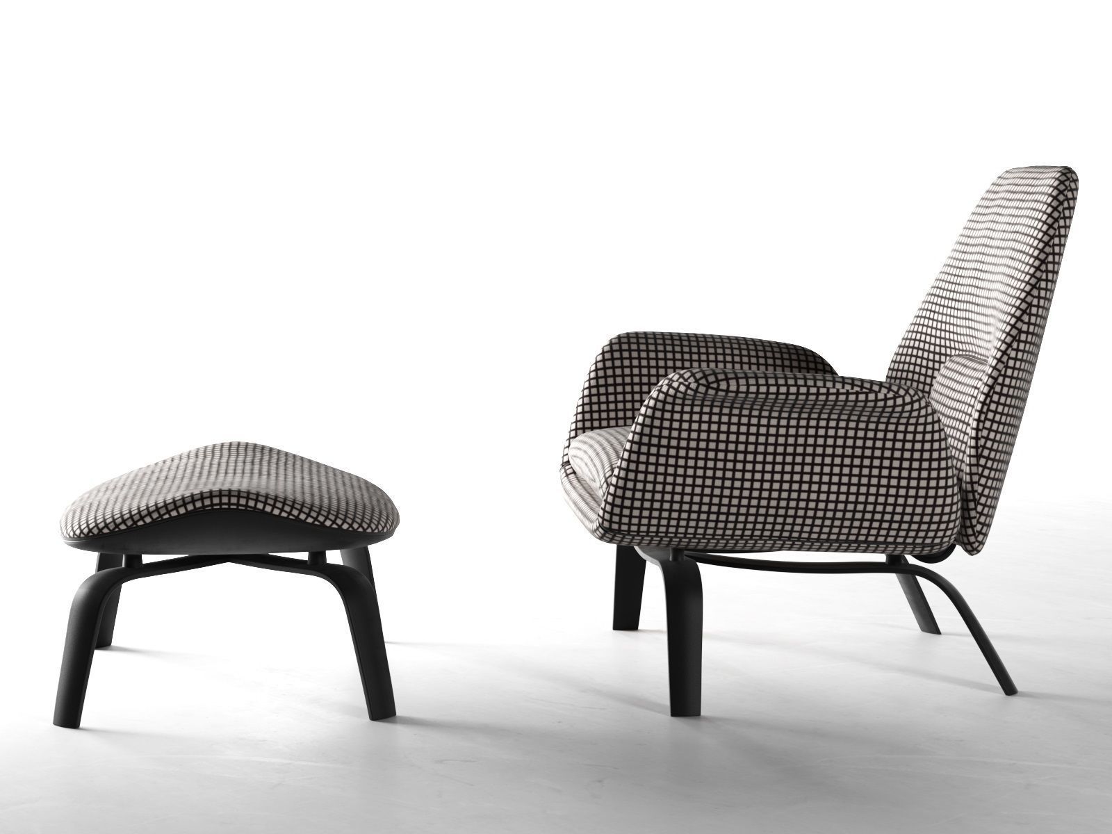 Gilliam Armchair and Footstool 3D model | CGTrader