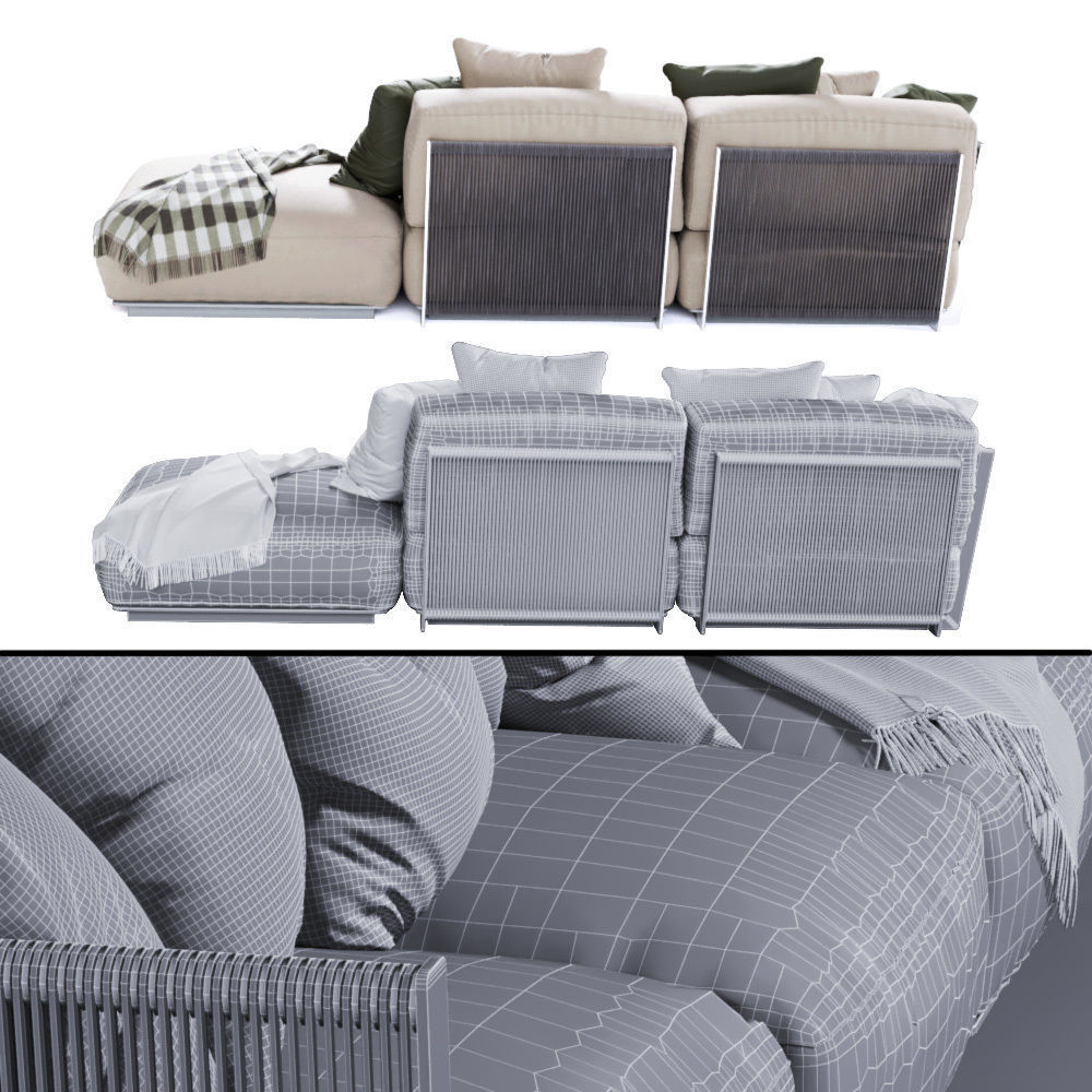 Vulcano Flexform Outdoor Sofa 2 3D model | CGTrader