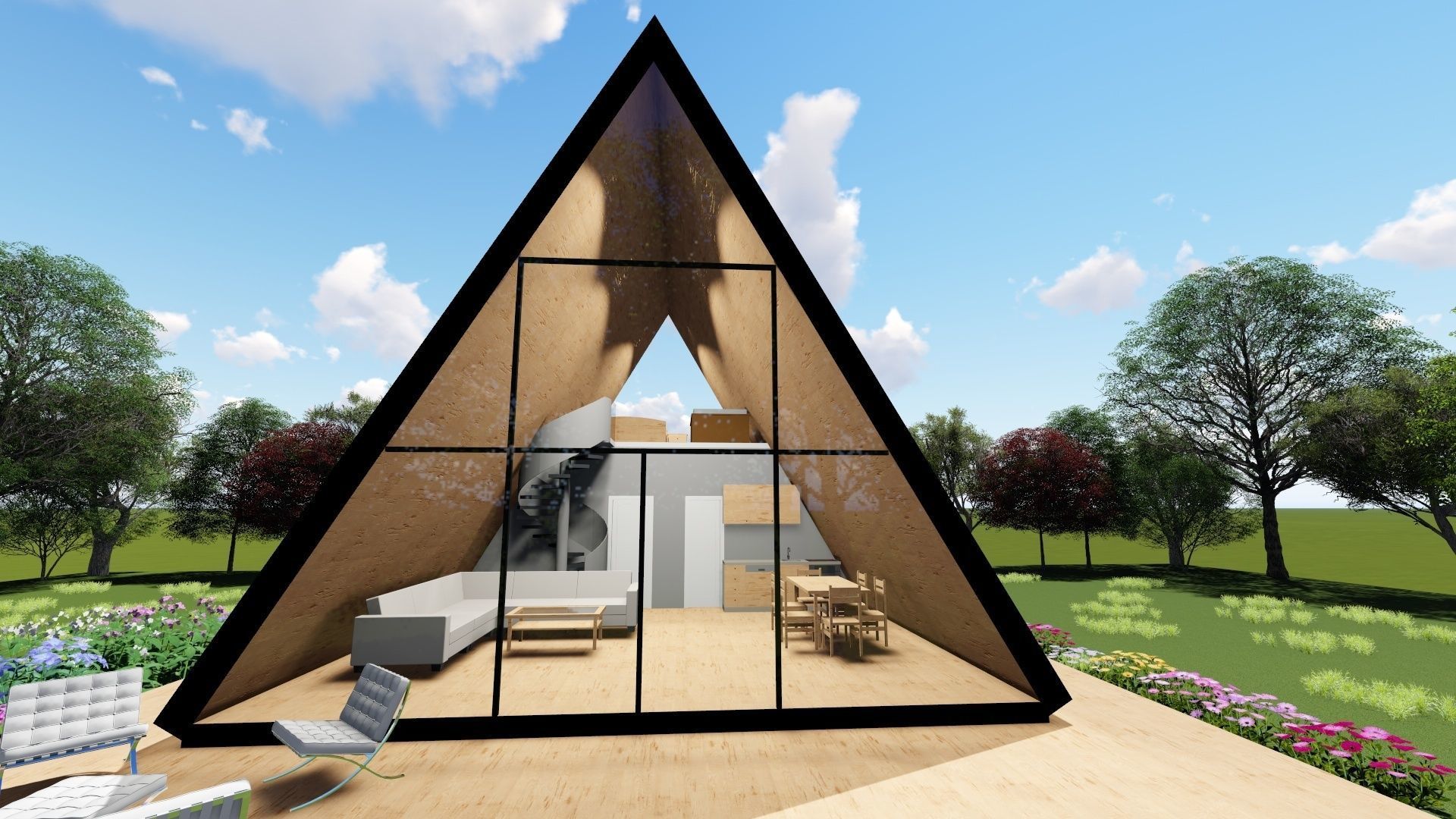 Triangle house design 3D model | CGTrader
