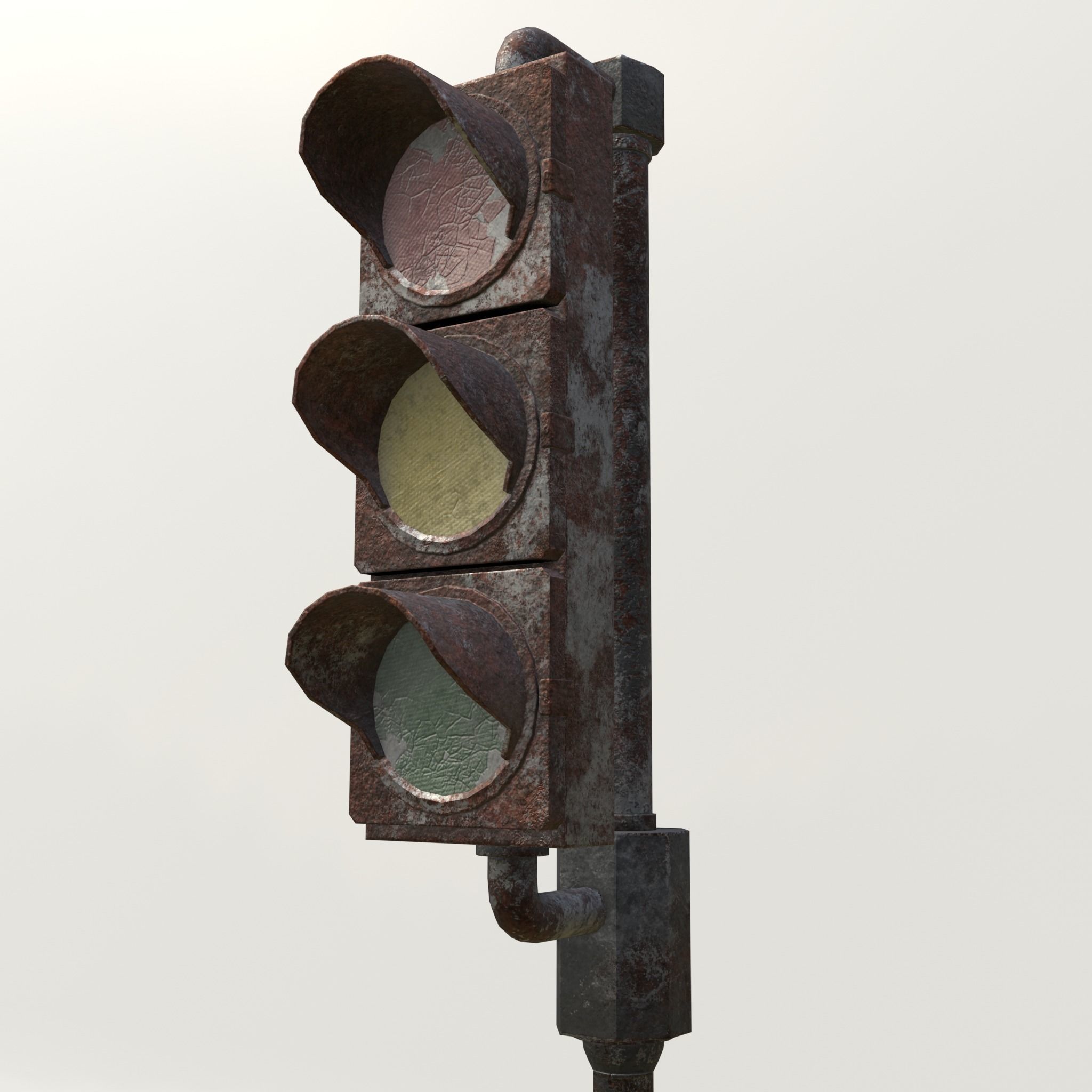 3D model Game-ready rusty postapo retro traffic lights - Unity - UE4 VR ...