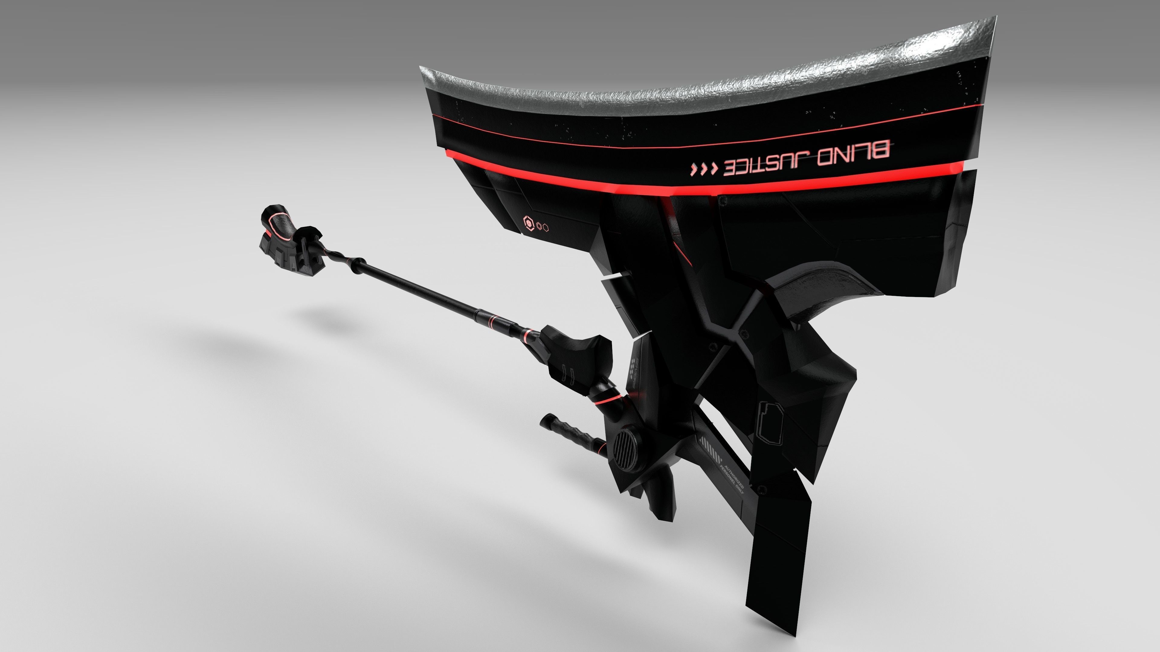 3D model Cyberpunk halberd - Blind Justice VR / AR / low-poly | CGTrader