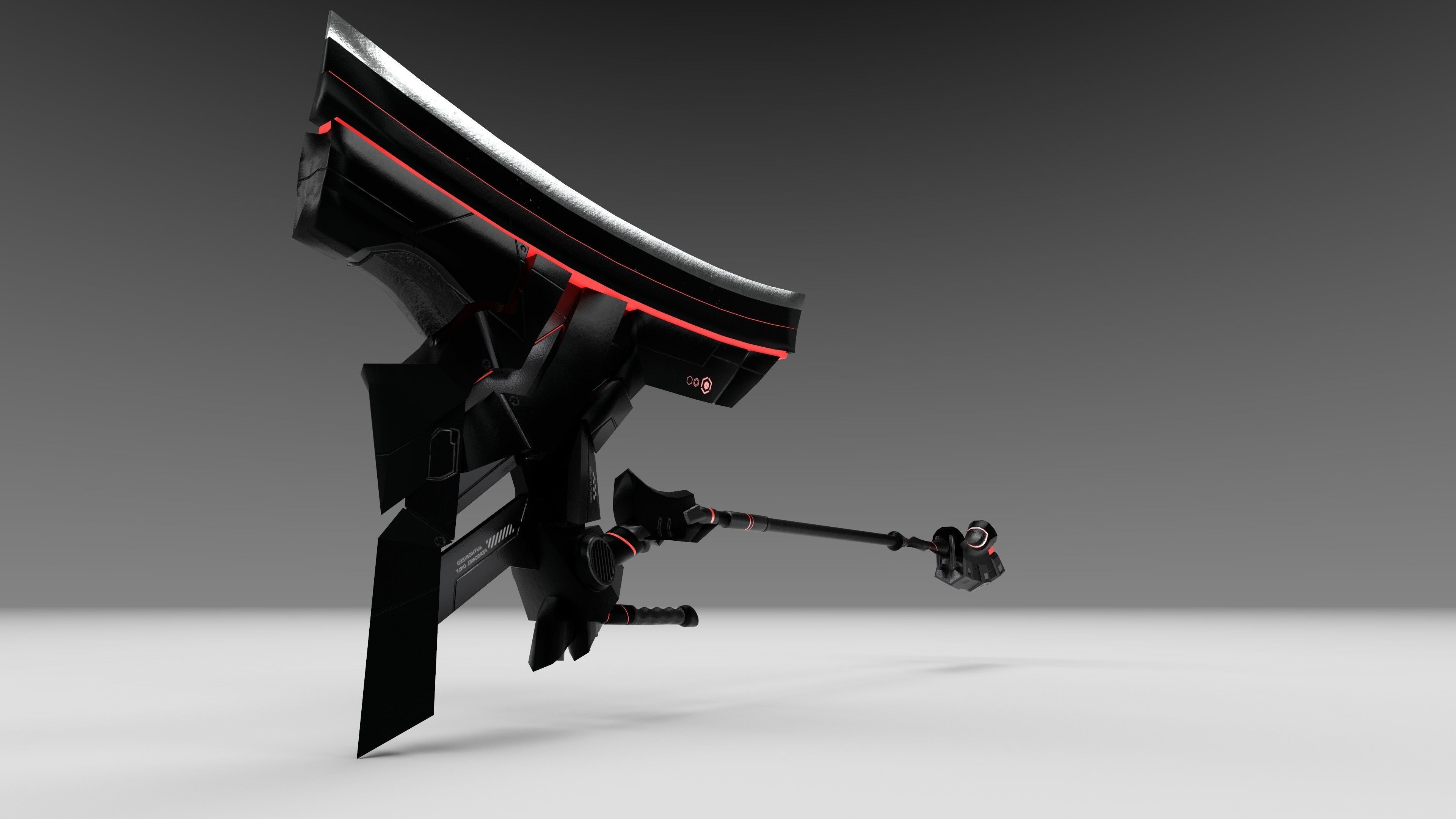 3D model Cyberpunk halberd - Blind Justice VR / AR / low-poly | CGTrader