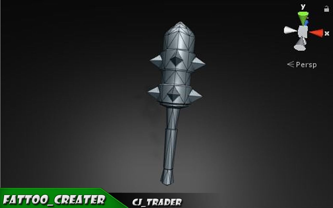 3D model Bladed Mace Low poly Fantasy 3d model VR / AR / low-poly ...