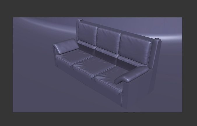 3D model Leather sofa low poly VR / AR / low-poly | CGTrader