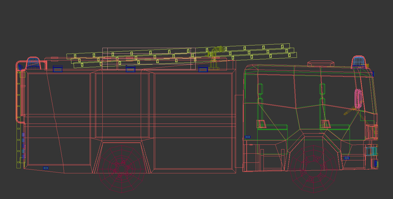 3D model Low Poly Fire Truck 02 VR / AR / low-poly | CGTrader