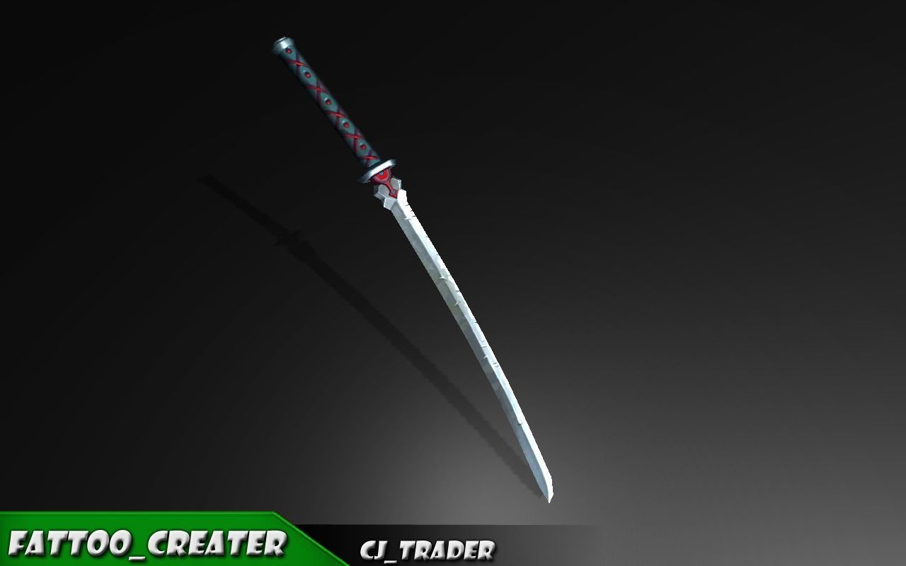3D model Fantasy Samurai Sword Low-Poly 3d model VR / AR / low-poly ...