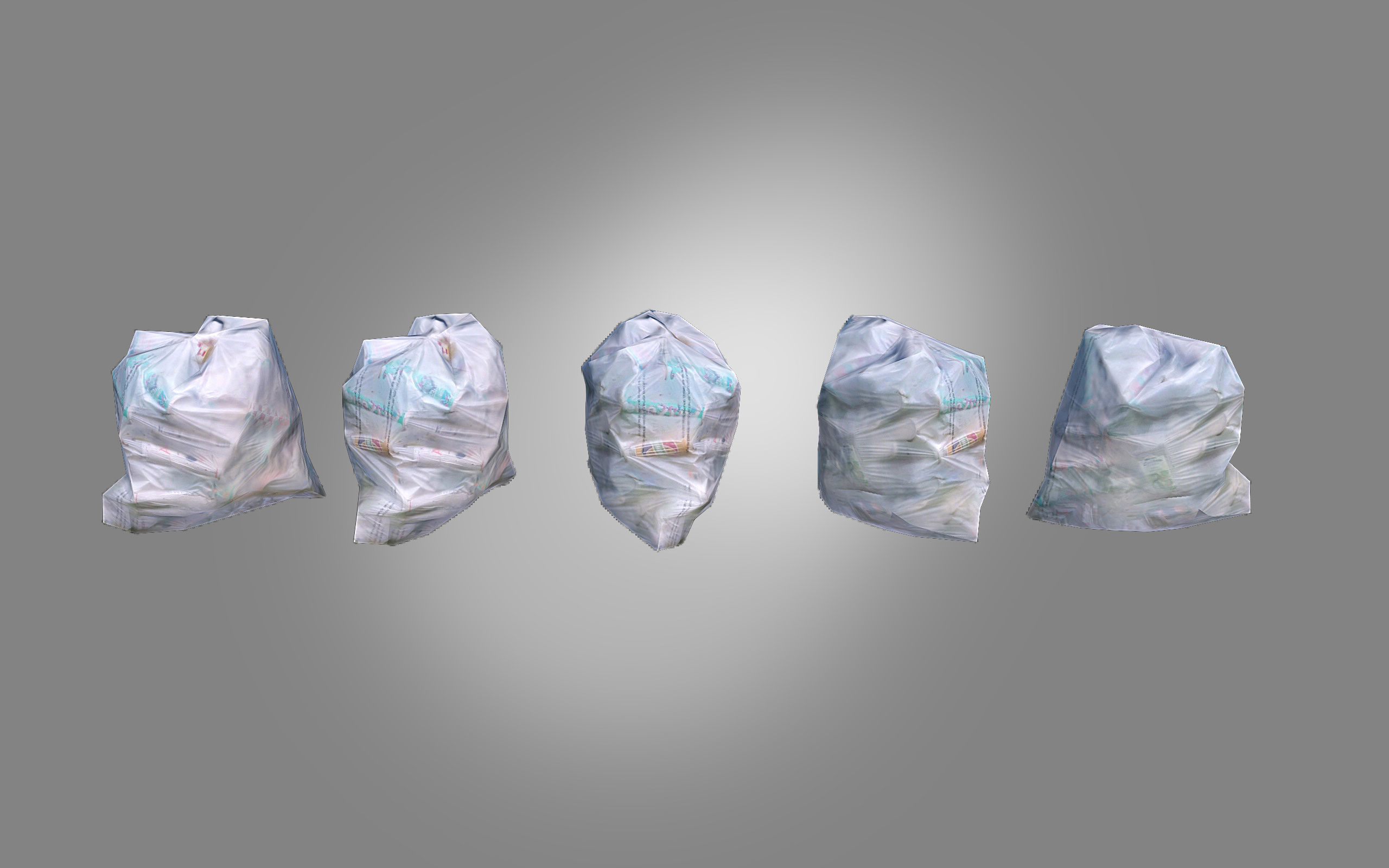 3D model 4 Trash Bag Bundle VR / AR / low-poly | CGTrader