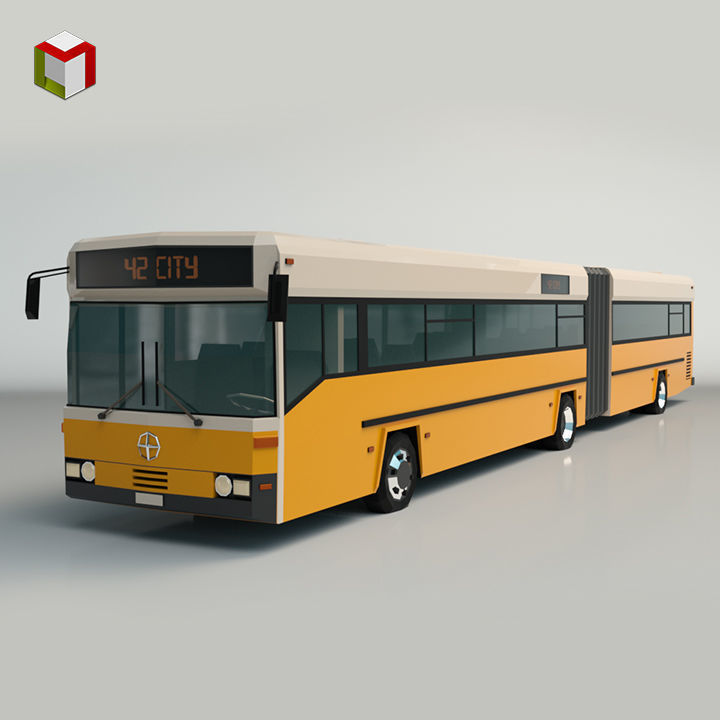 3D model Low Poly City Bus 02 VR / AR / low-poly | CGTrader